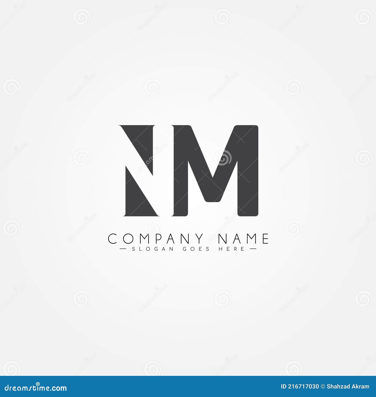 Initial Letter NM Logo - Minimal Business Logo Stock Vector ...