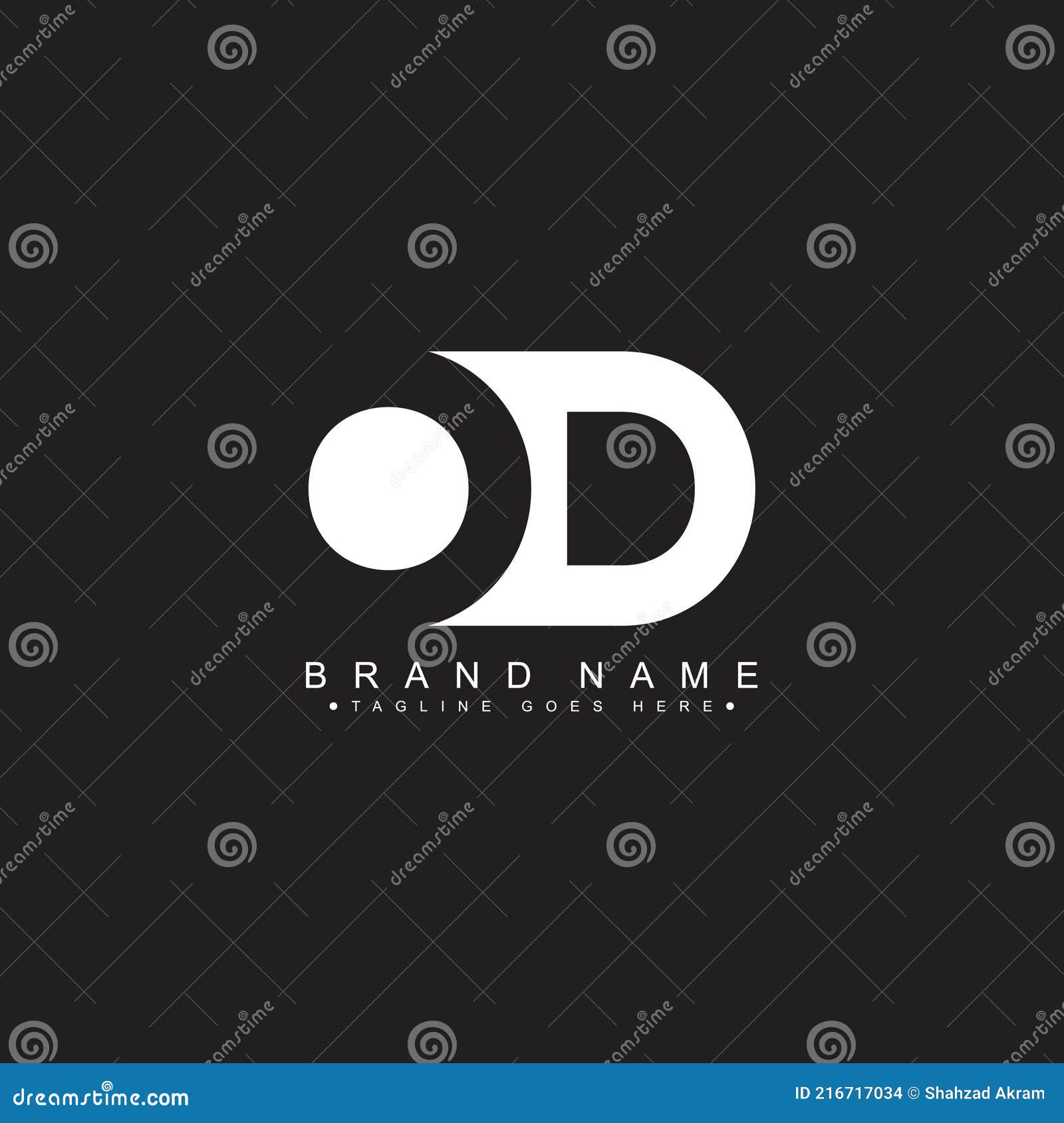 Initial Letter OD Logo - Minimal Vector Logo Stock Vector ...