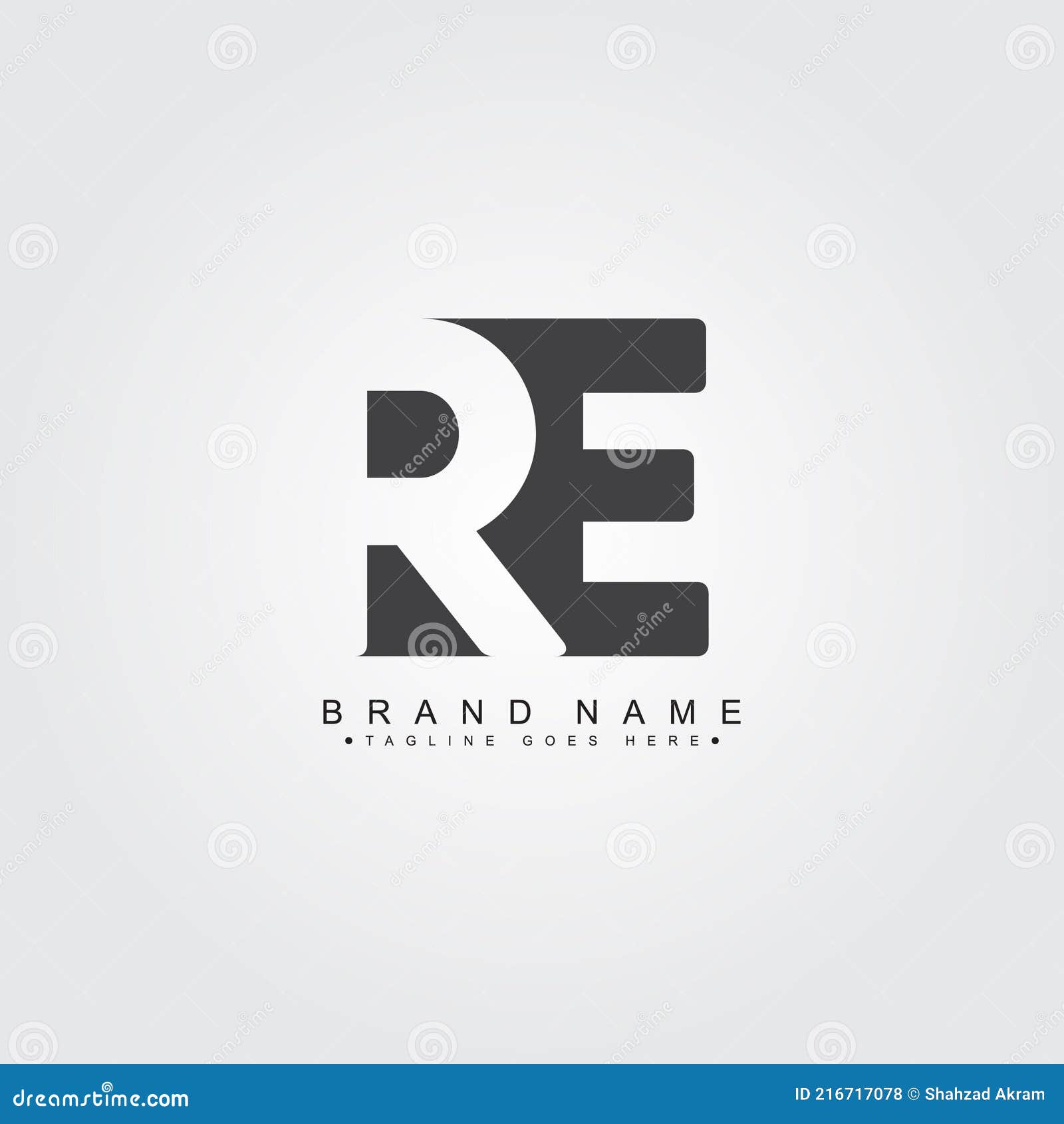 Initial Letter RE Logo - Simple Business Logo Stock Vector ...