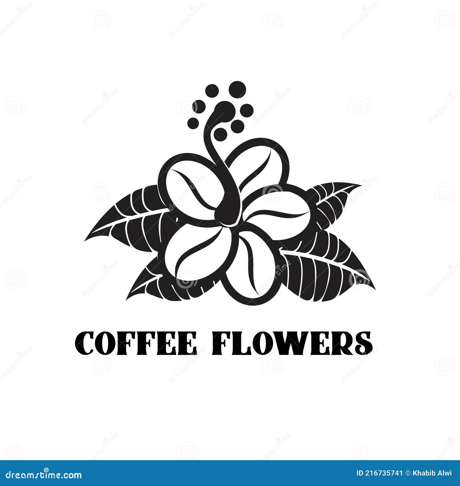 Coffee flowers logo stock vector. Illustration of cafe - 216735741