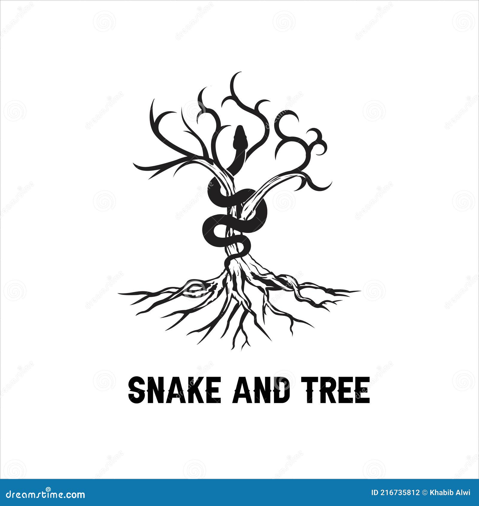 Snake and Tree Hermes Pharmaceutical Logo Stock Vector - Illustration ...