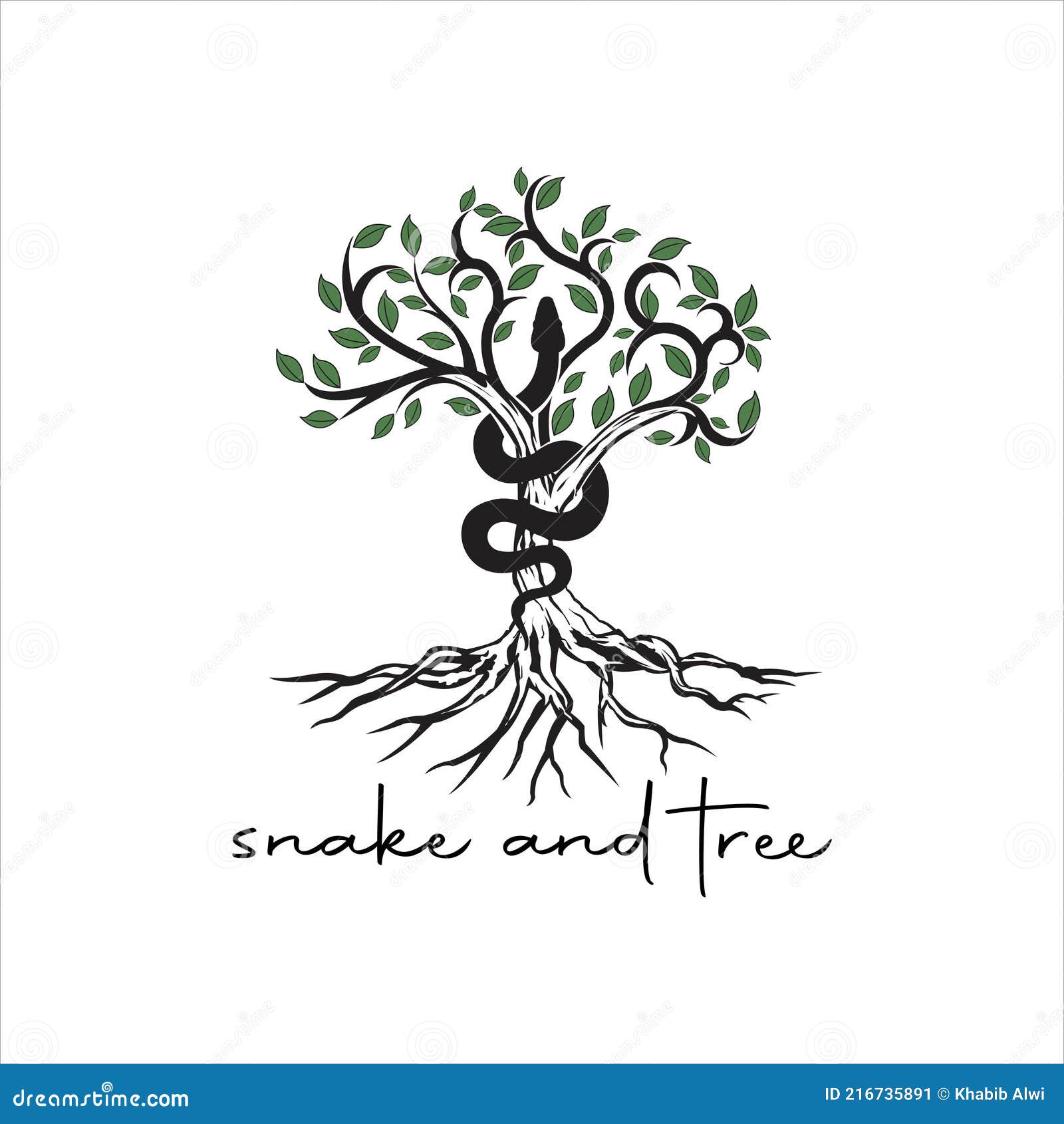 Snake and Tree Hermes Pharmaceutical Logo Stock Vector - Illustration ...