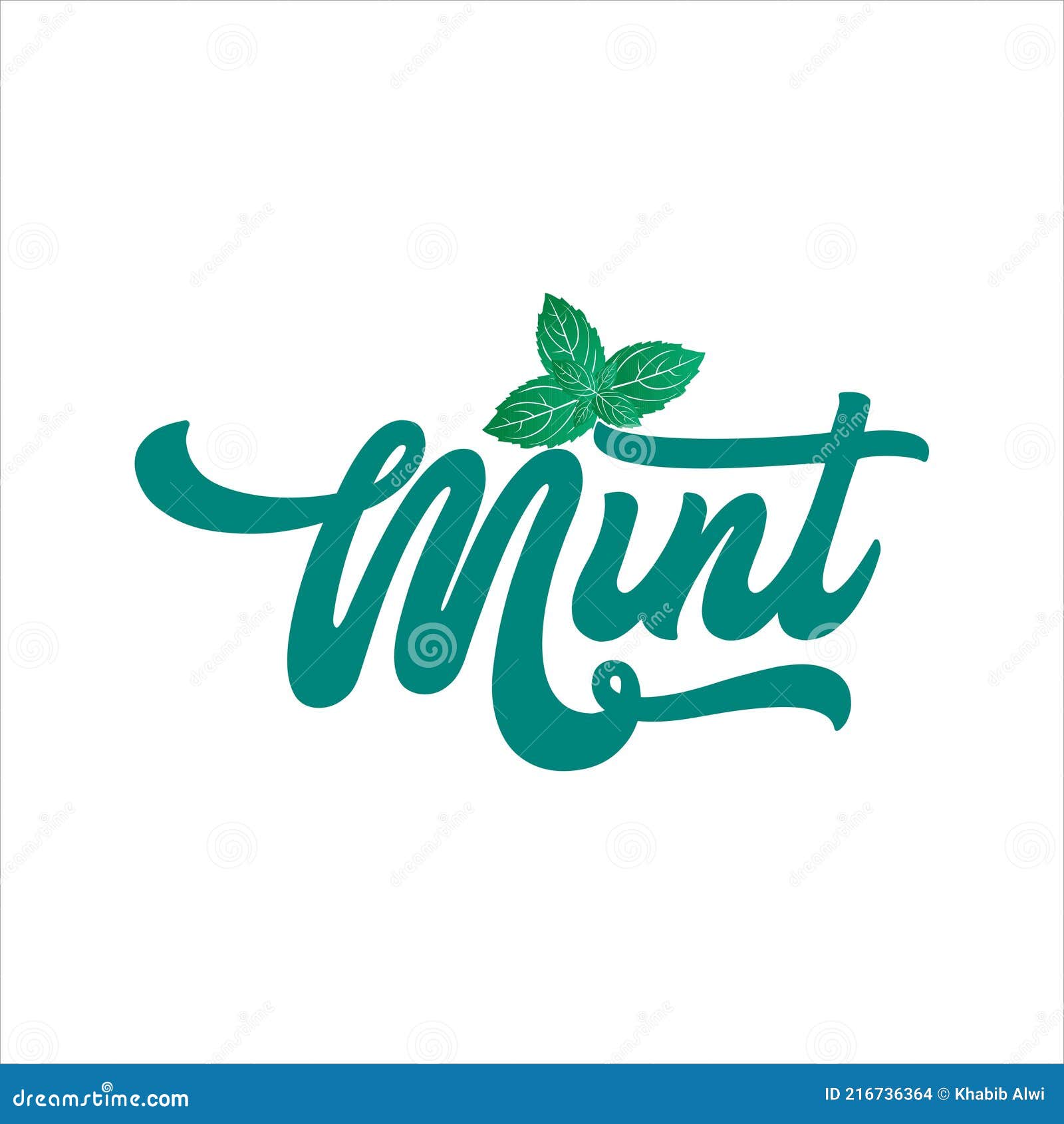 Mint Logo Lettering Leaf Plant Organic Stock Vector - Illustration of ...