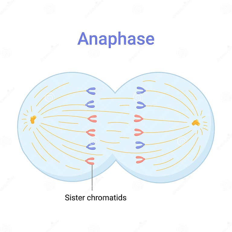 Vector Illustration of Mitosis Phase. Anaphase Stock Vector ...