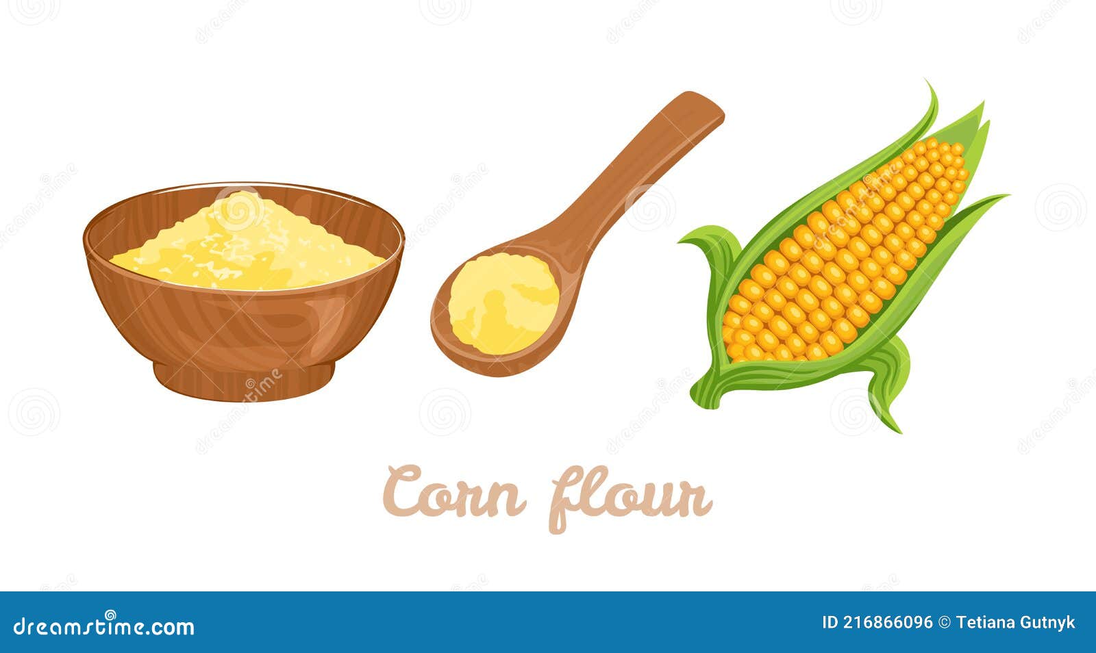 Corn Flour Vector Illustration In Flat Design Isolated On White ...