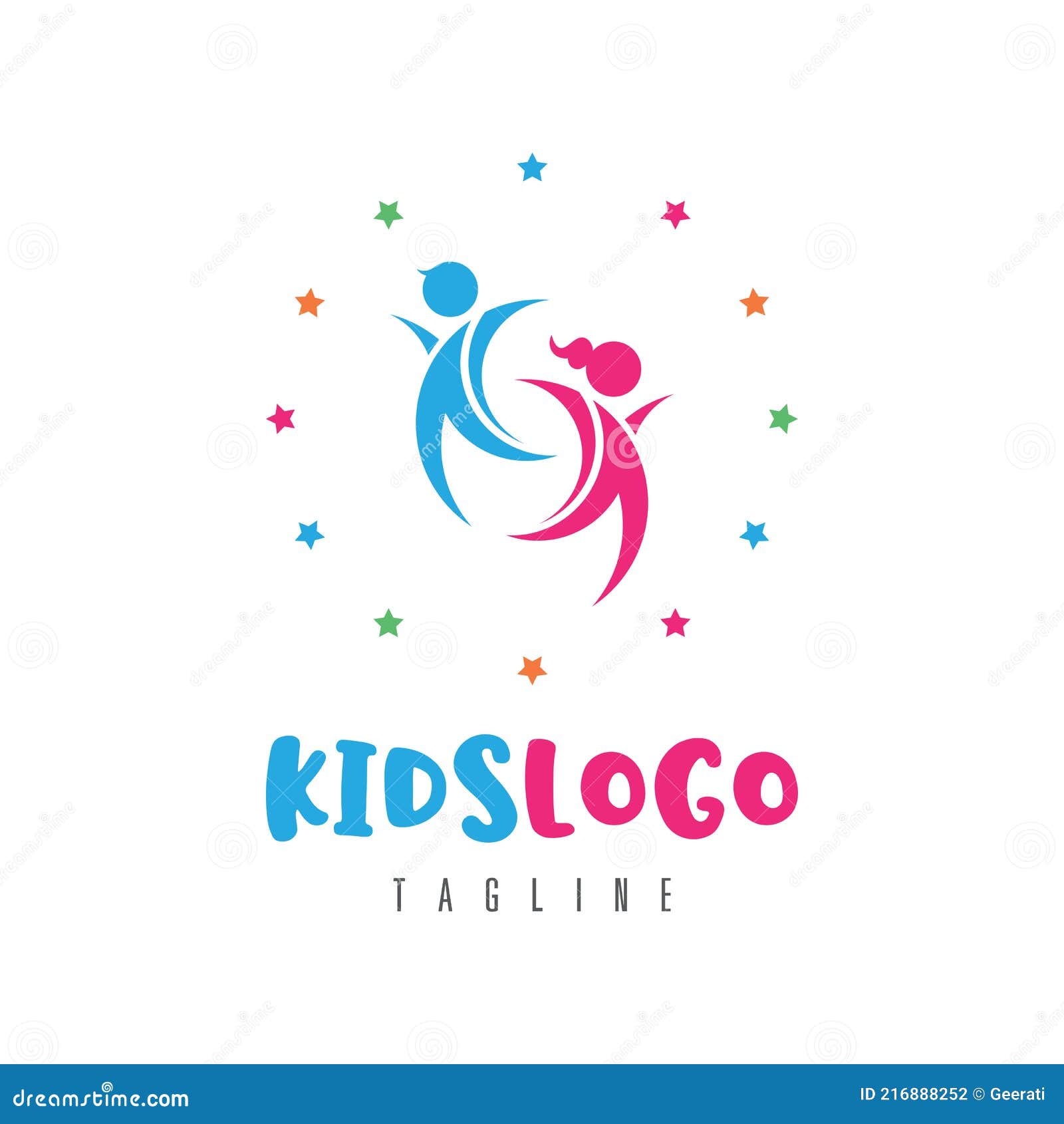 Kids Logo Concept, Vector Illustration. Stock Vector - Illustration of ...