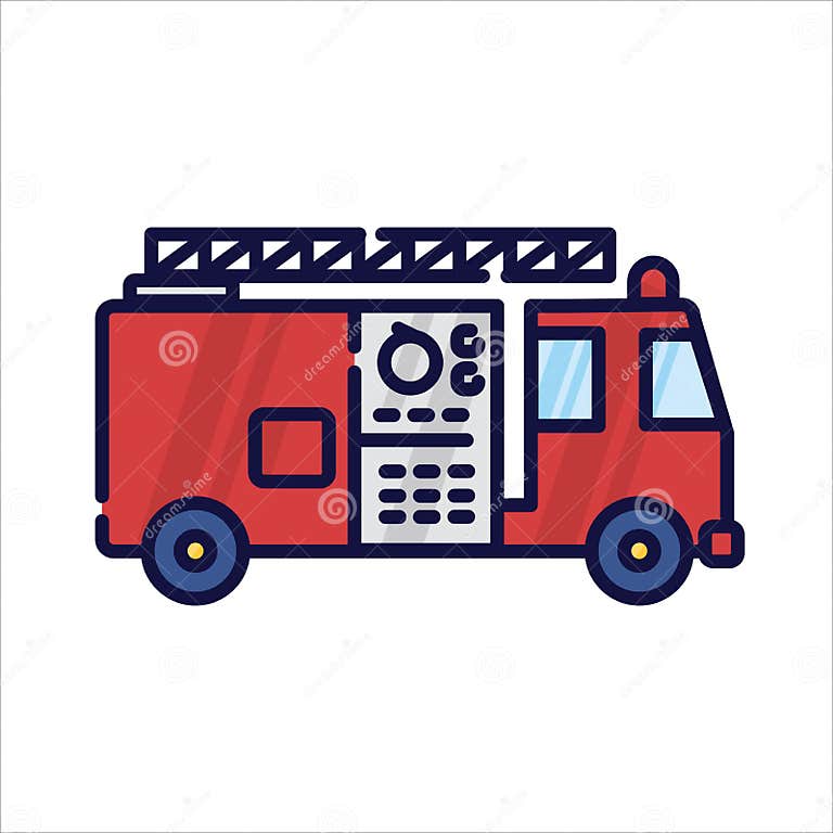 Illustration of the Fire Truck Stock Vector - Illustration of engine ...