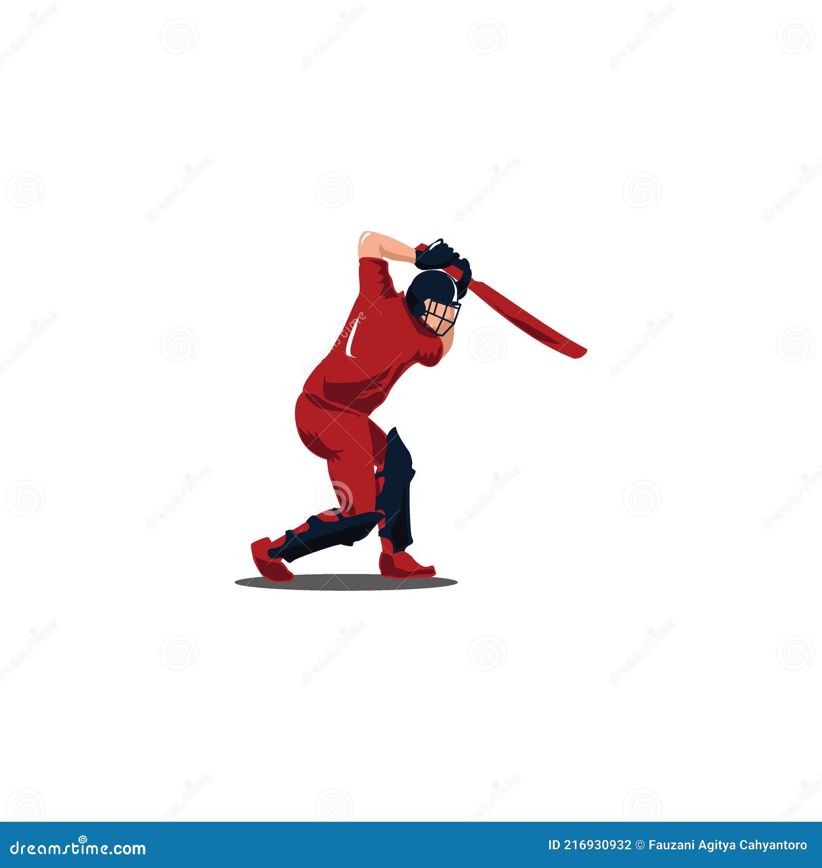 Cricket Athlete Swing the Stick on a Court - Sport Man Swing the ...