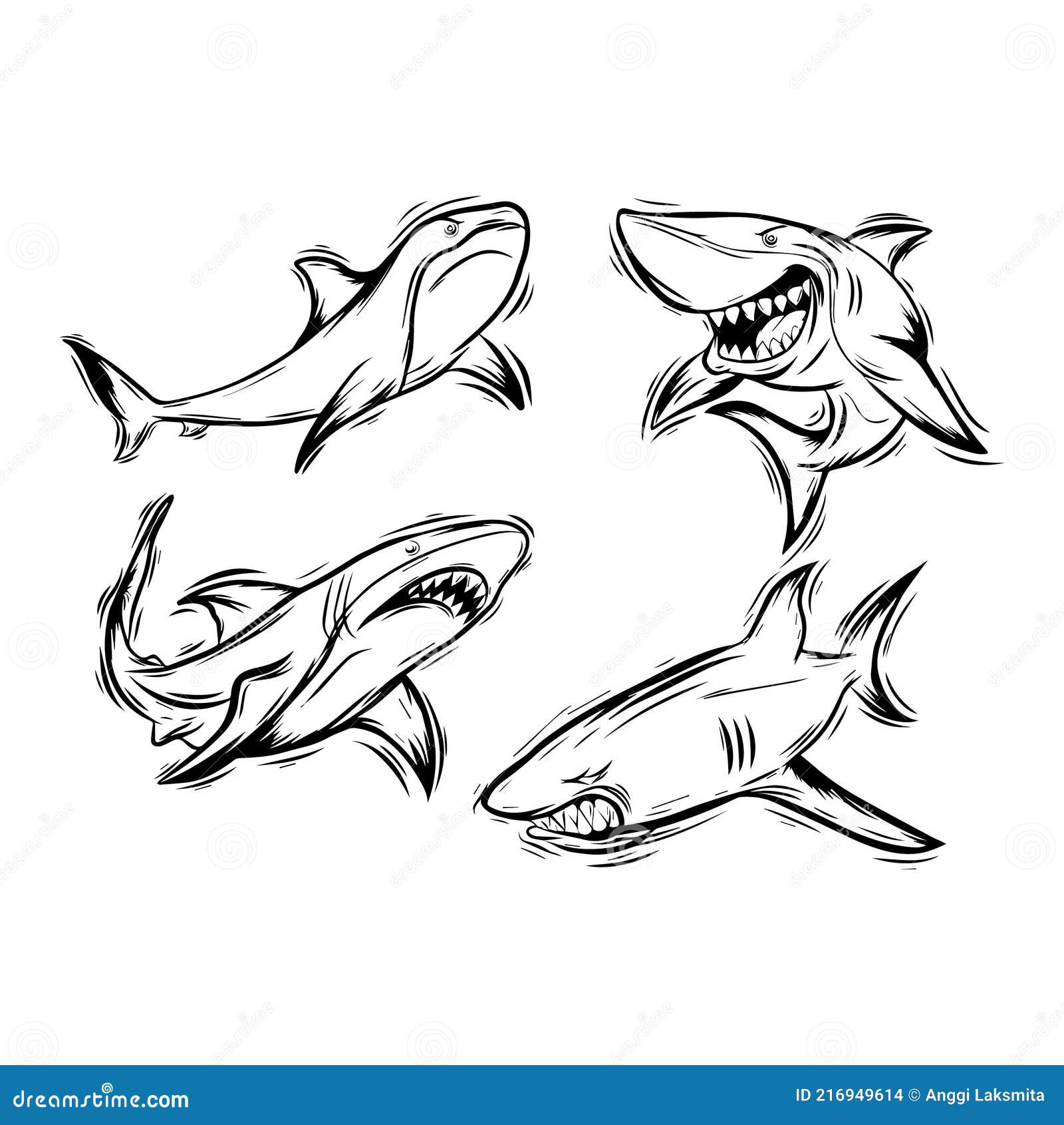 Angry Shark Vector Illustration Stock Vector - Illustration of anger ...