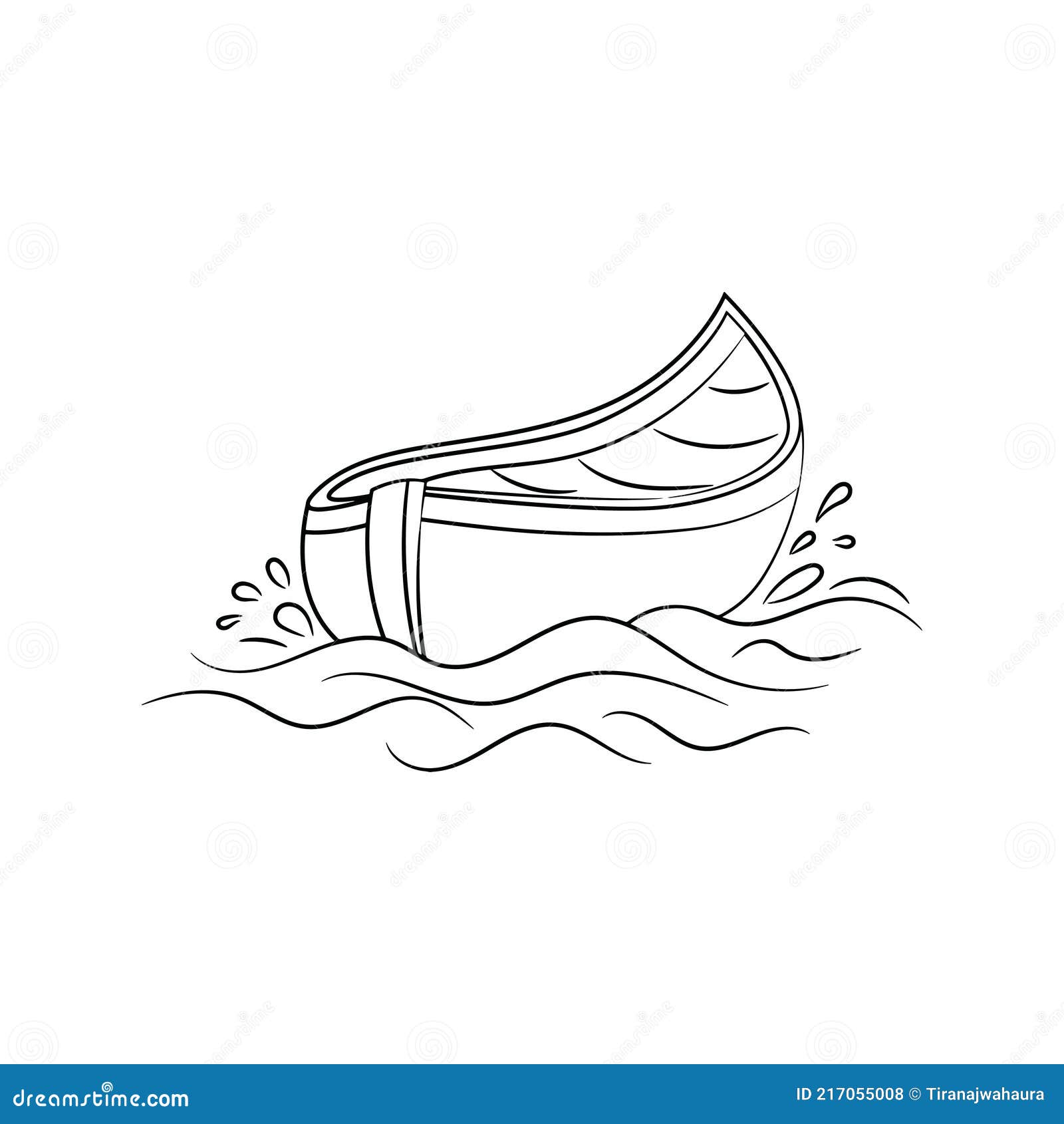 Simple Hand Drawn of Canoes Boats Vector Illustration Stock Vector ...
