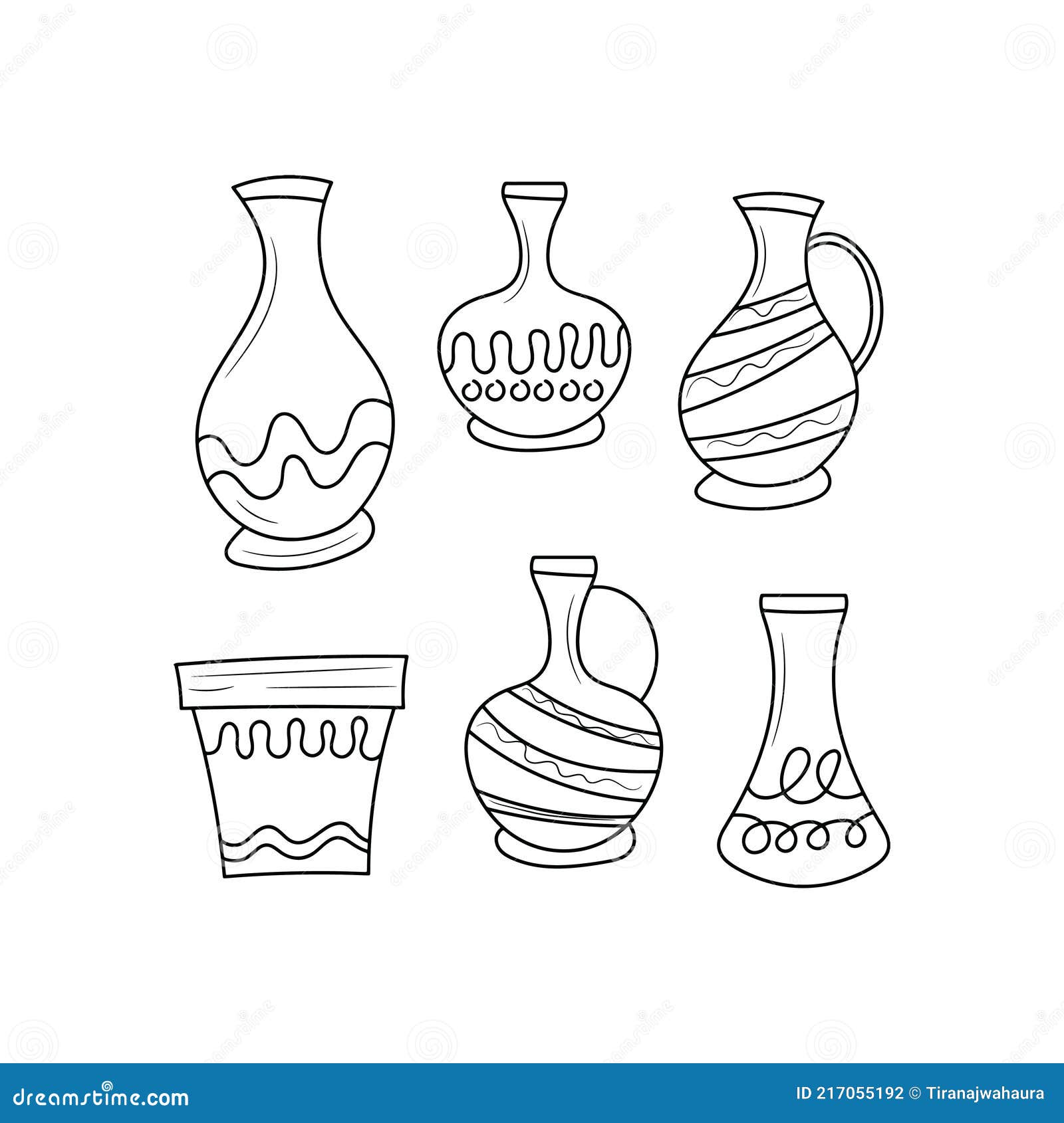 Simple Flower Vase Hand Drawn Vector Illustration Stock Vector ...