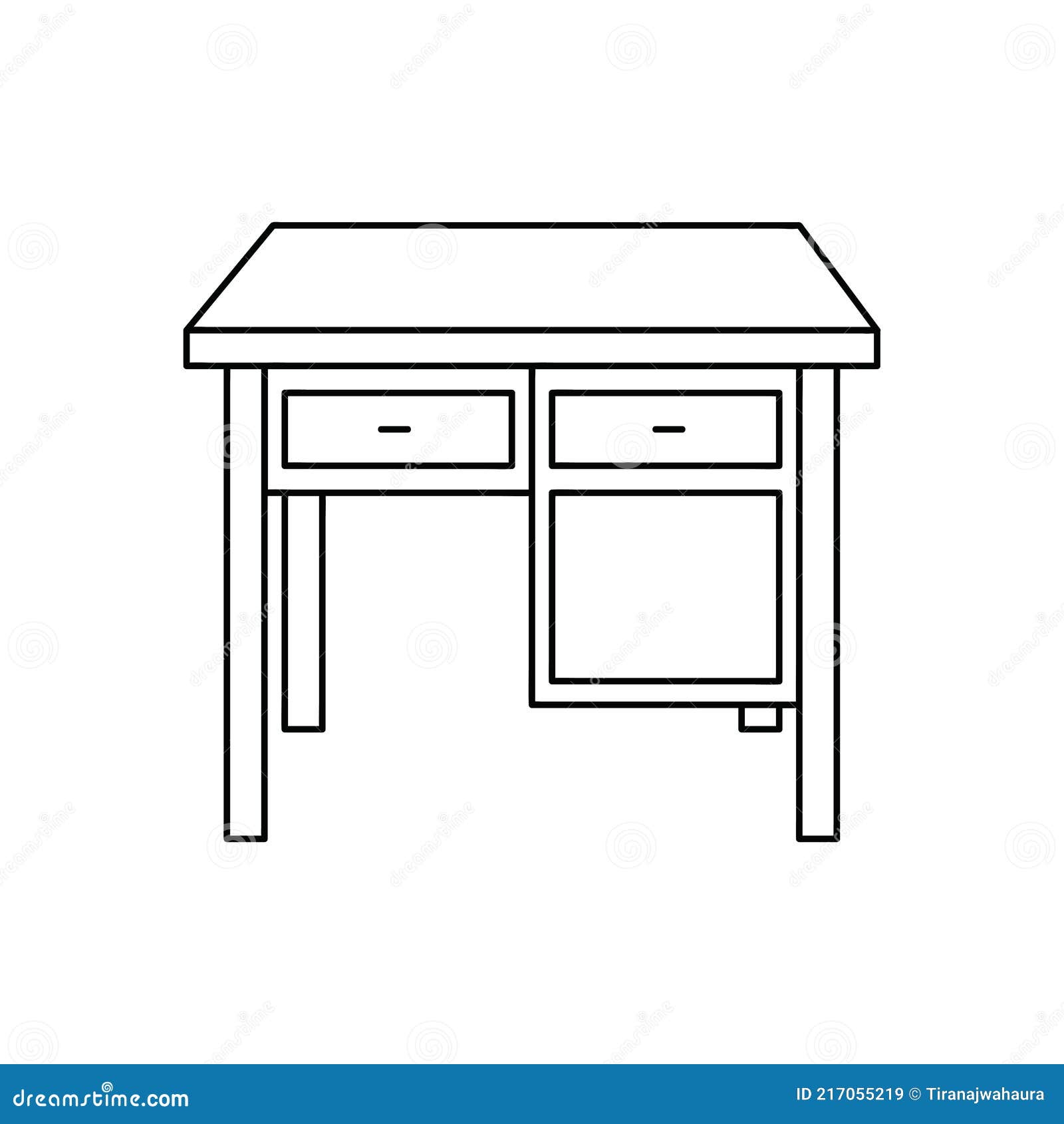 Simple Wooden Table Hand Drawn Vector Illustration Stock Vector ...