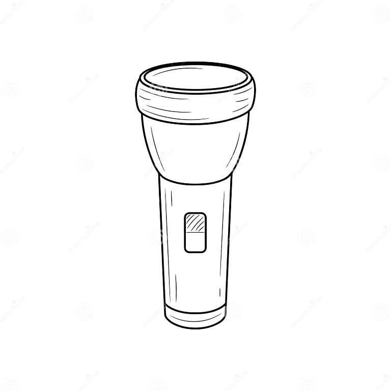Simple Torch Hand Drawn Vector Illustration Stock Vector - Illustration ...