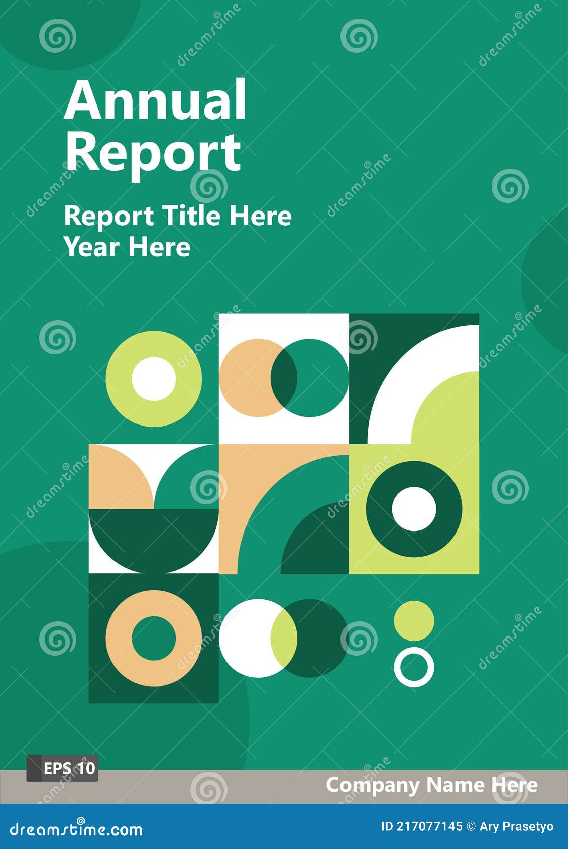 Annual Report Cover with Green Color Theme Stock Vector - Illustration ...