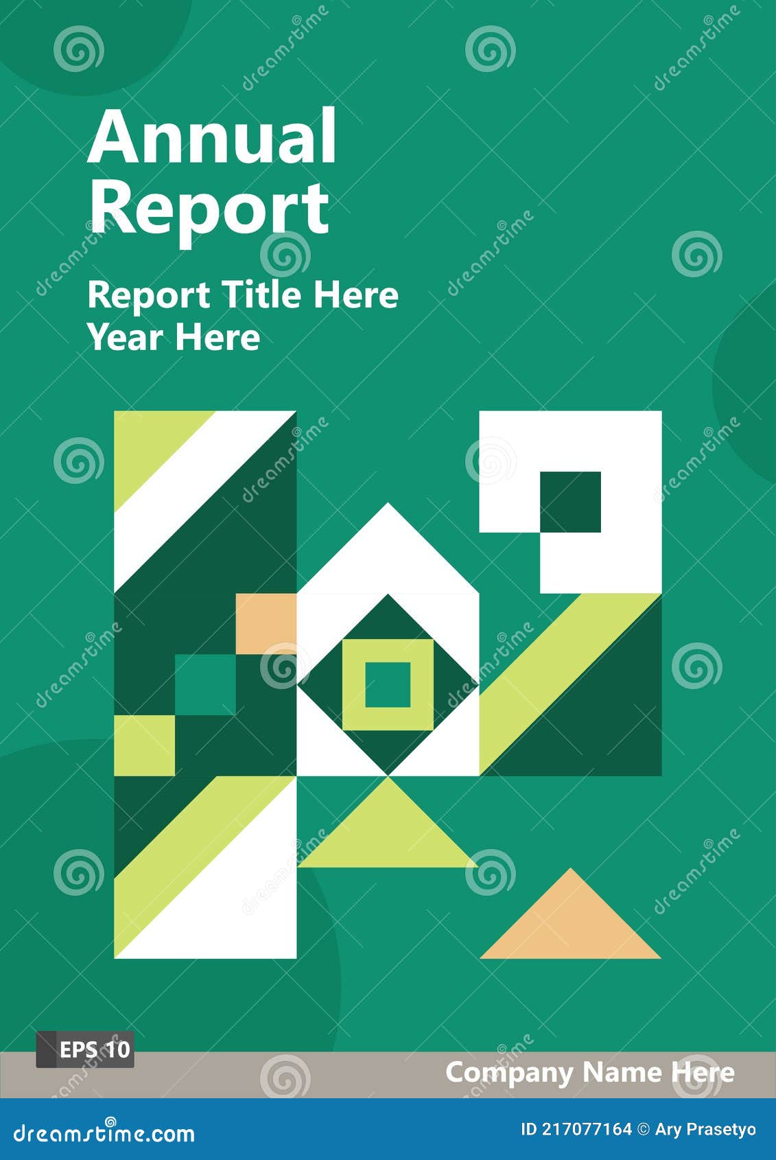 Annual Report Cover with Green Color Theme Stock Vector - Illustration ...