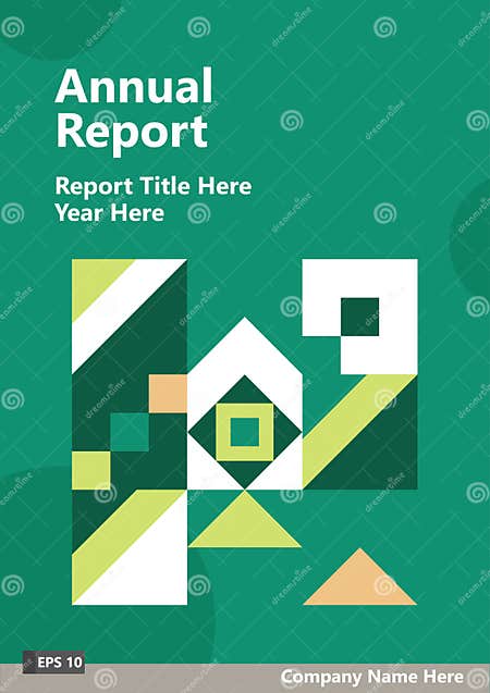 Annual Report Cover with Green Color Theme Stock Vector - Illustration ...