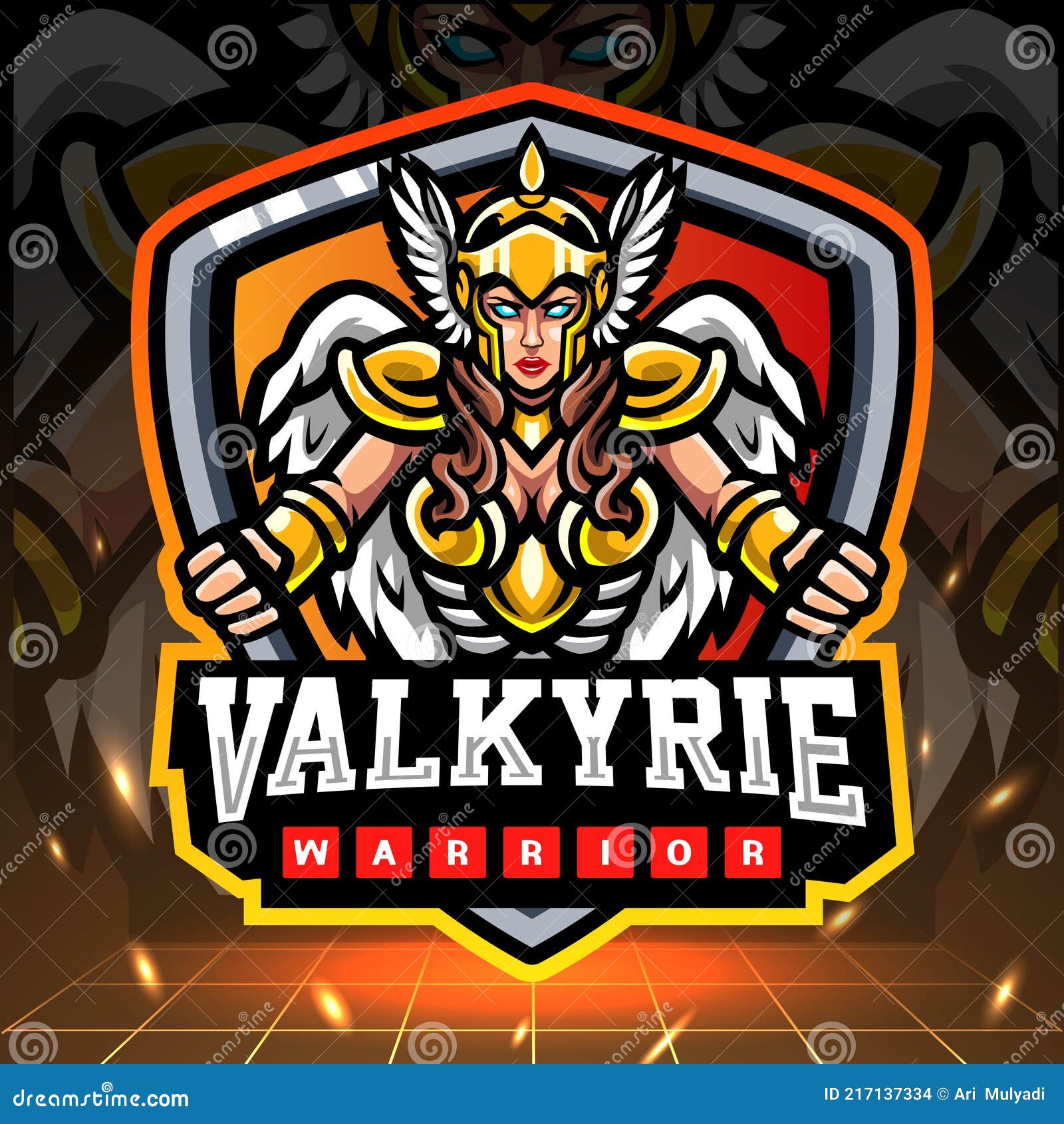 Valkyrie Warrior Mascot. Esport Logo Design Stock Vector - Illustration ...