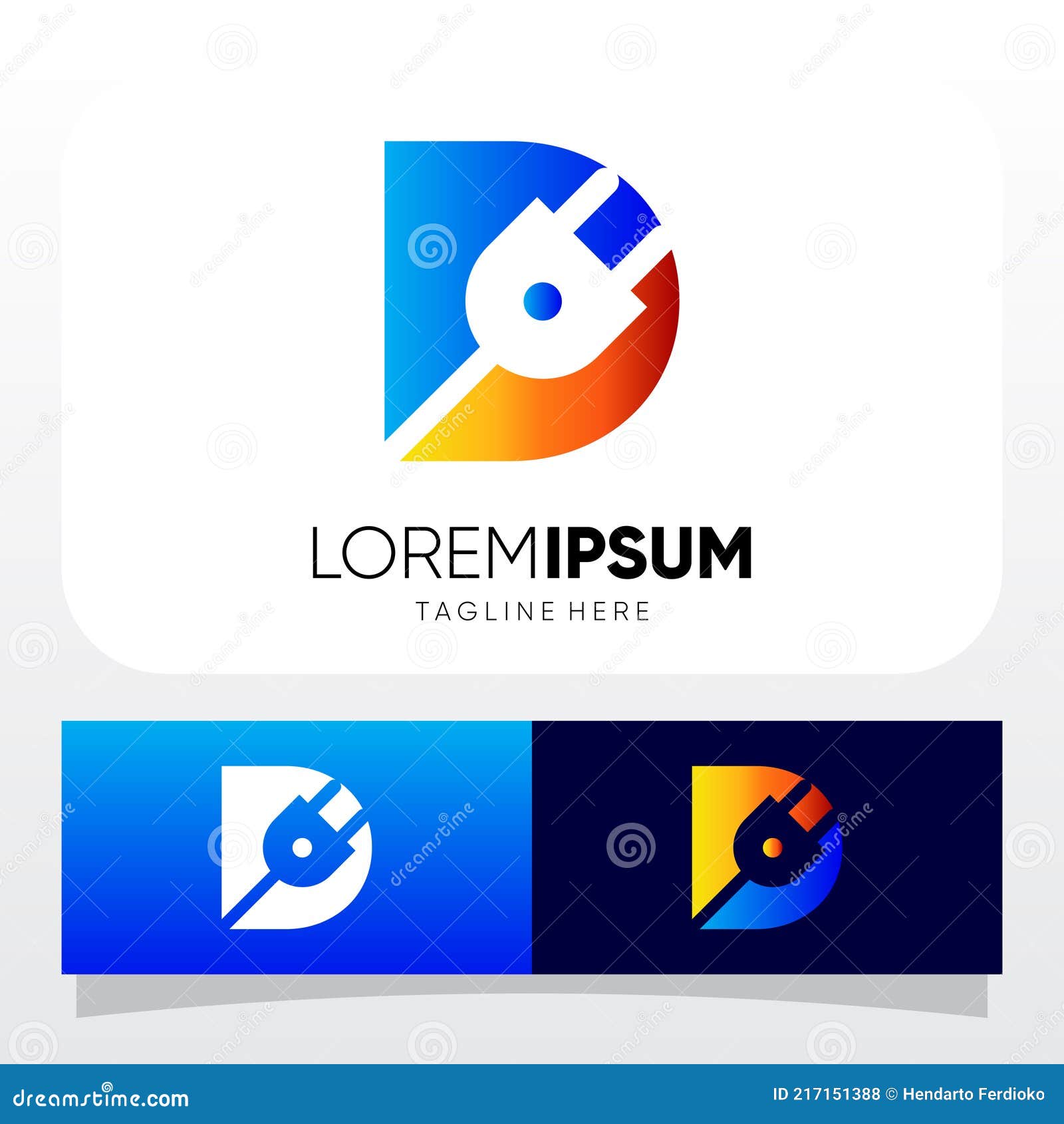 Letter D Power Jack Electric Logo Design Vector Graphic Stock Vector ...