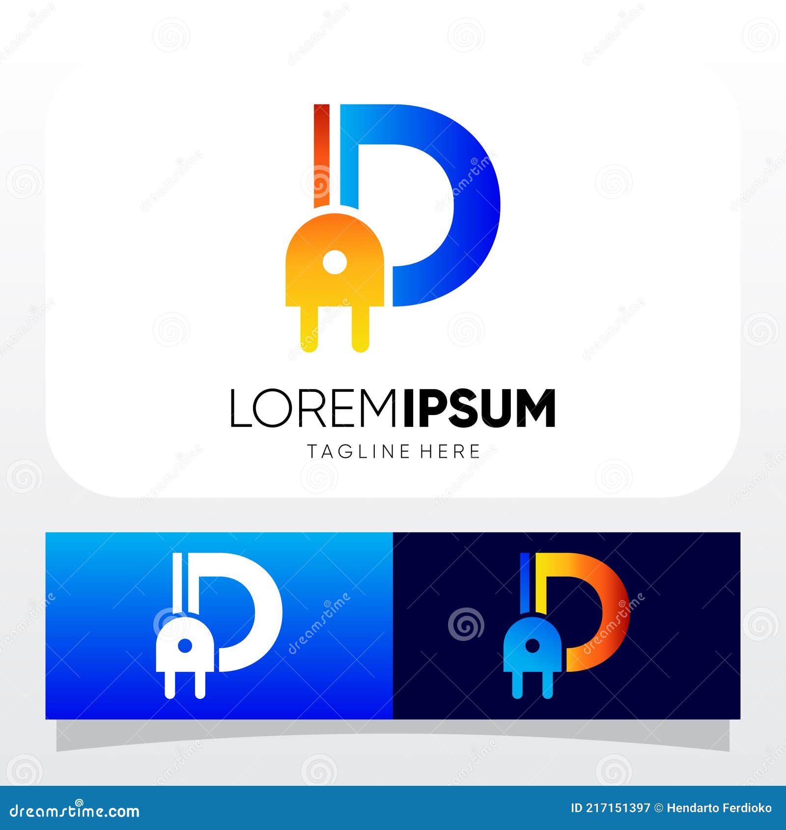 Letter D Power Jack Electric Logo Design Vector Graphic Stock Vector ...