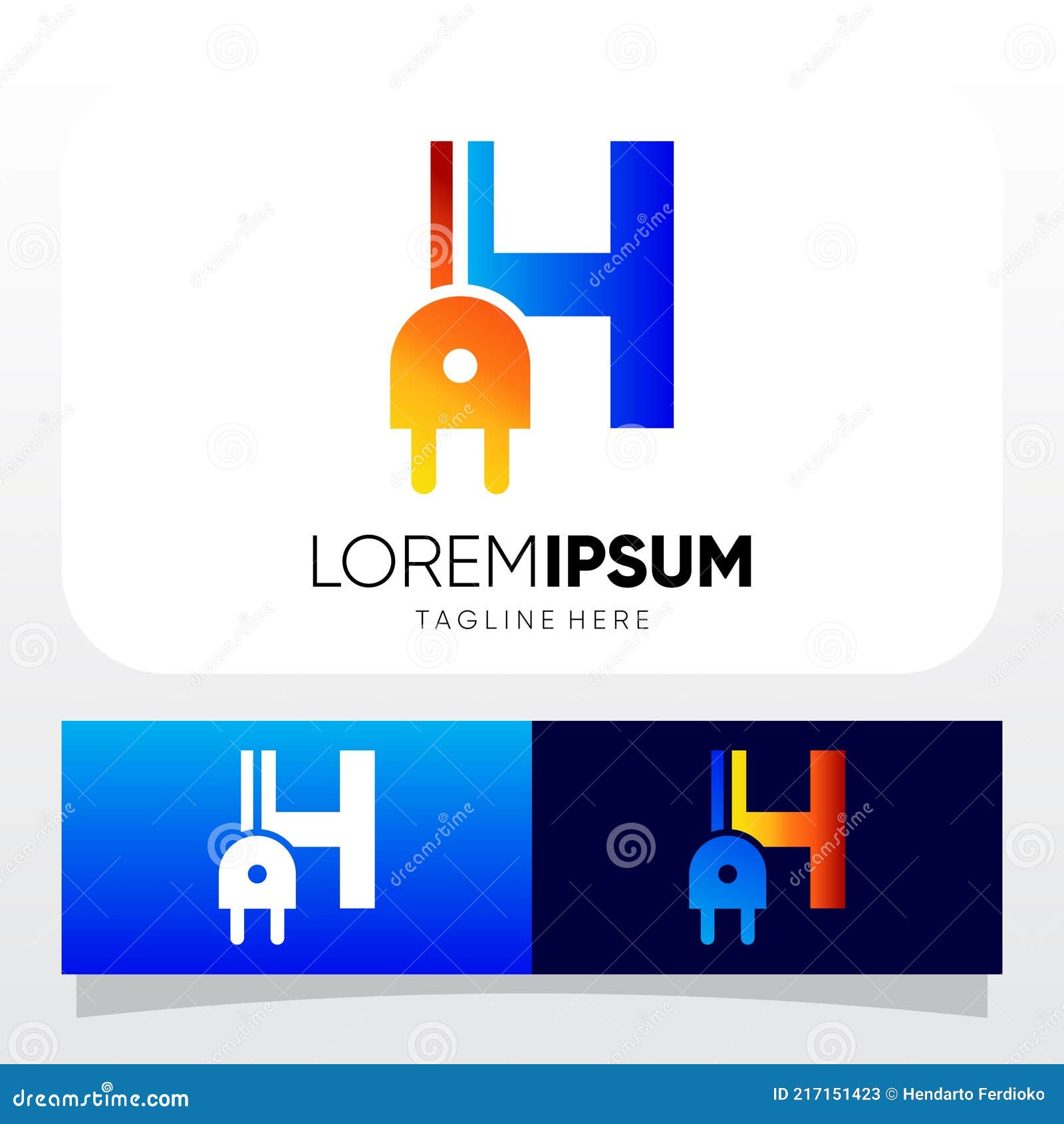 Letter H Power Jack Electric Logo Design Vector Graphic Stock Vector ...