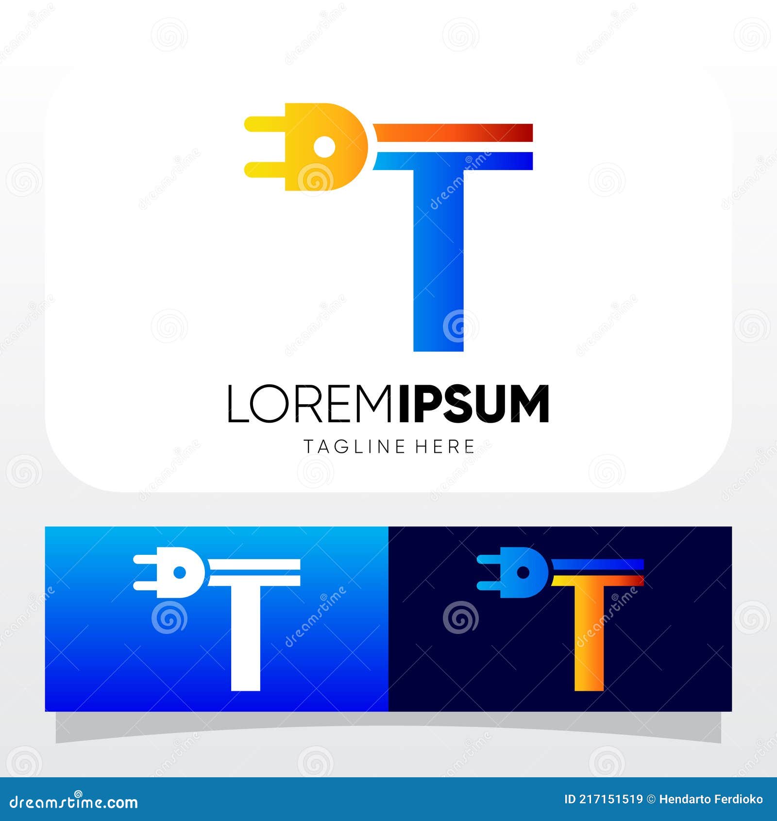 Letter T Power Jack Electric Logo Design Vector Graphic Stock Vector ...