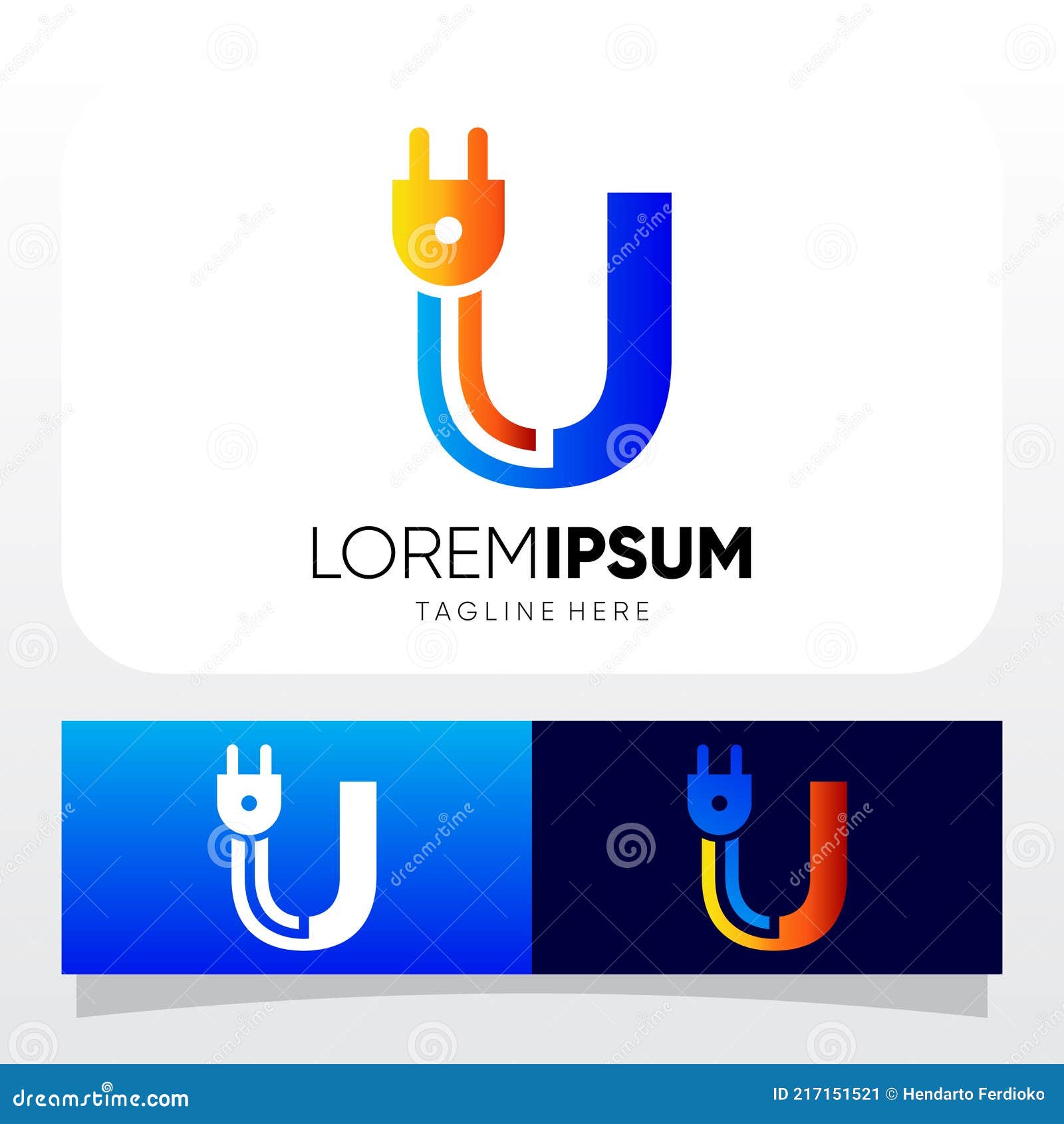 Letter U Power Jack Electric Logo Design Vector Graphic Stock Vector ...