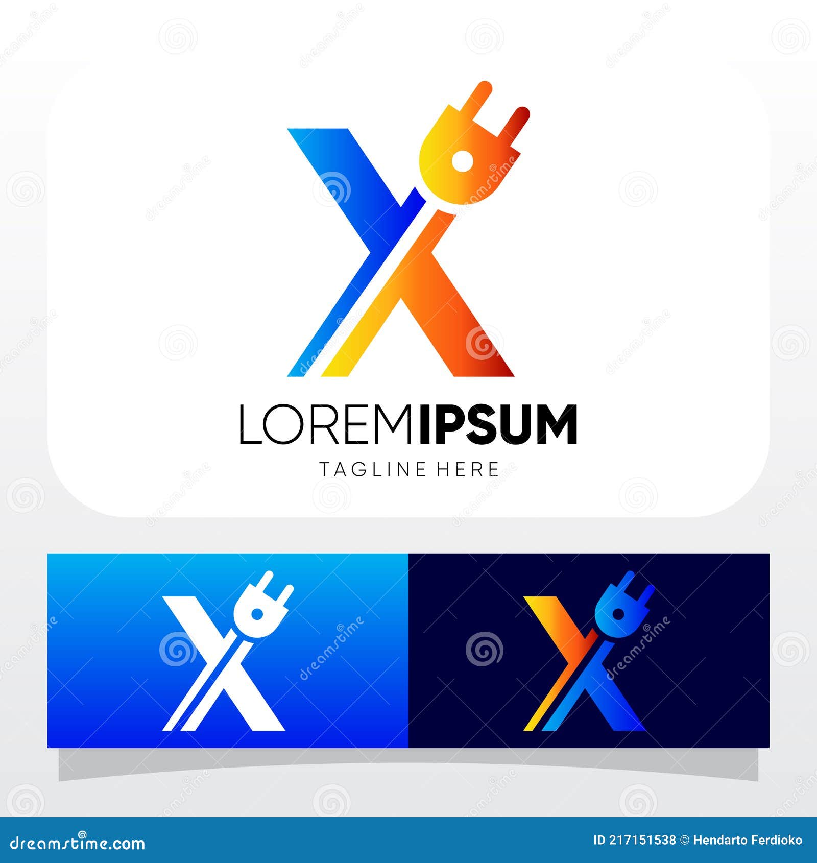 Letter X Power Jack Electric Logo Design Vector Graphic Stock Vector ...