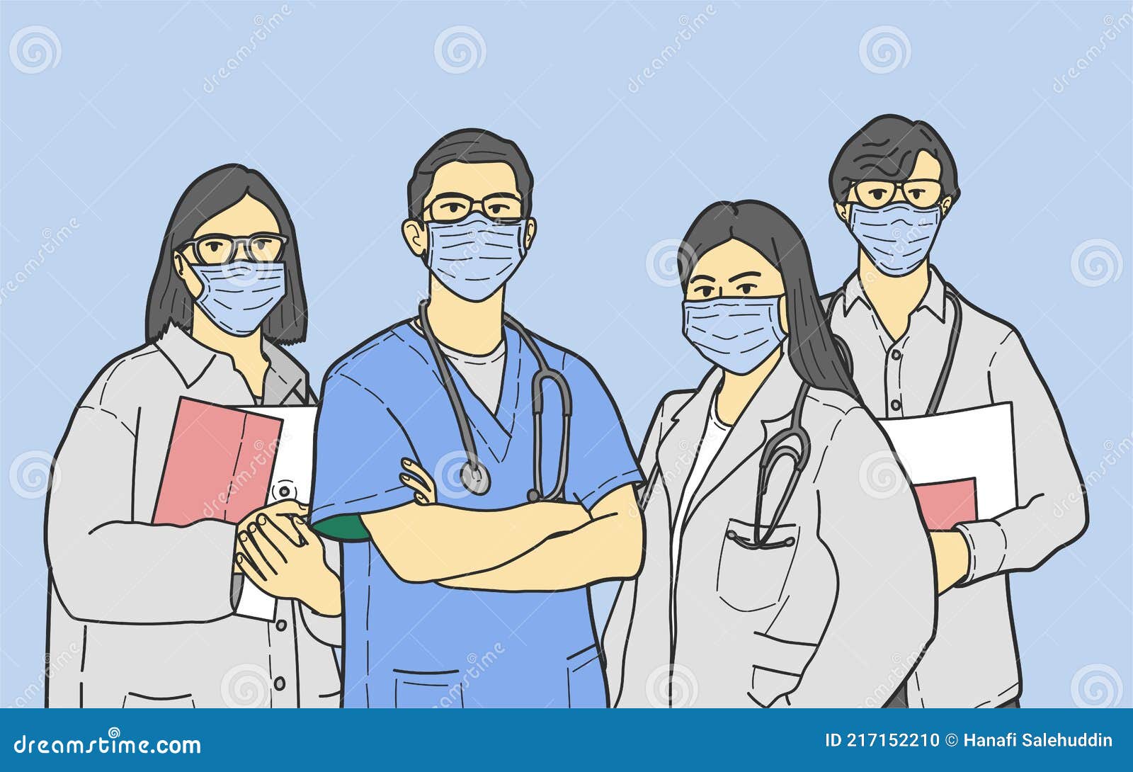 Medical teamwork stock illustration. Illustration of male - 217152210
