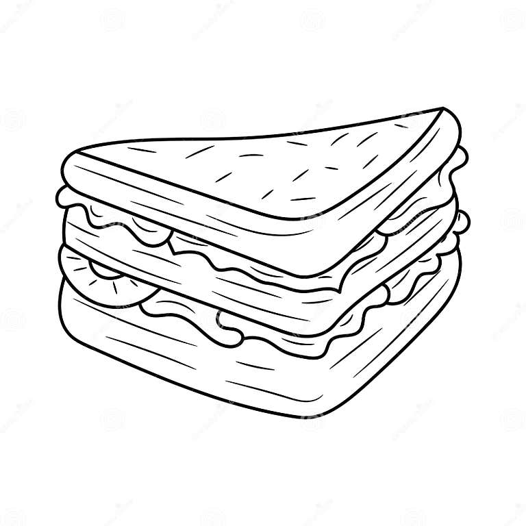 Sandwich Outline Vector Sign, Linear Style Pictogram Vector ...