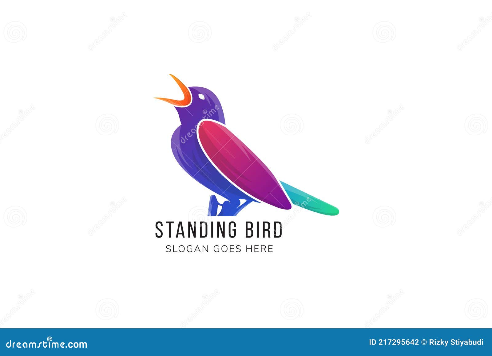 Standing Bird Abstract Logo Design Vector Template Stock Vector ...