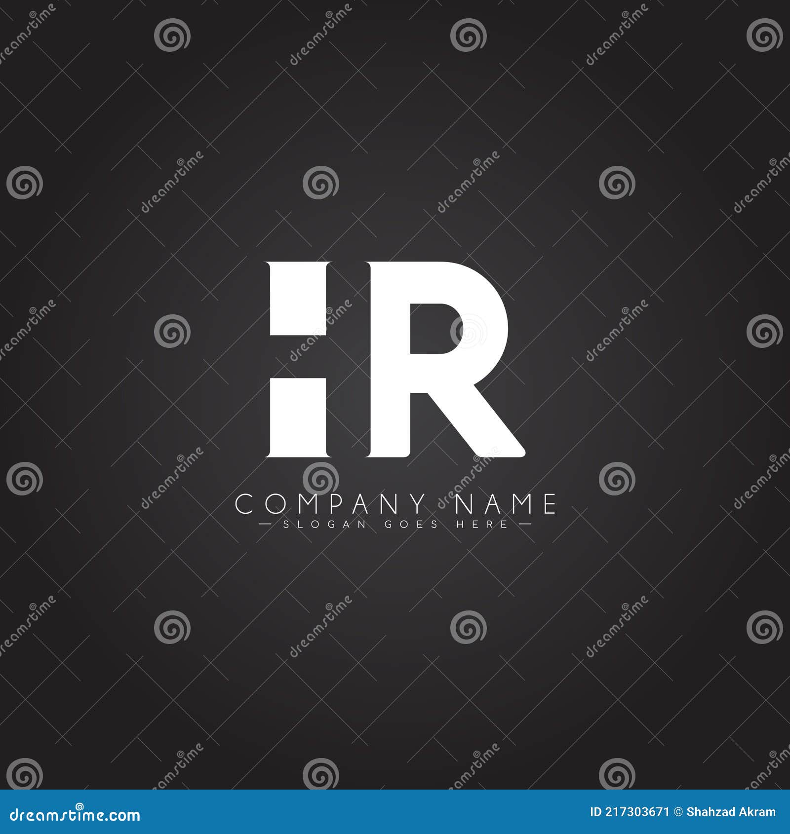 Initial Letter HR Logo - Minimal Vector Logo Stock Vector ...