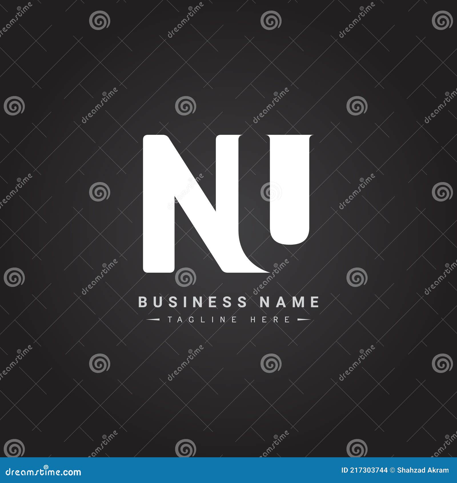 Initial Letter NU Logo - Minimal Business Logo Stock Vector ...