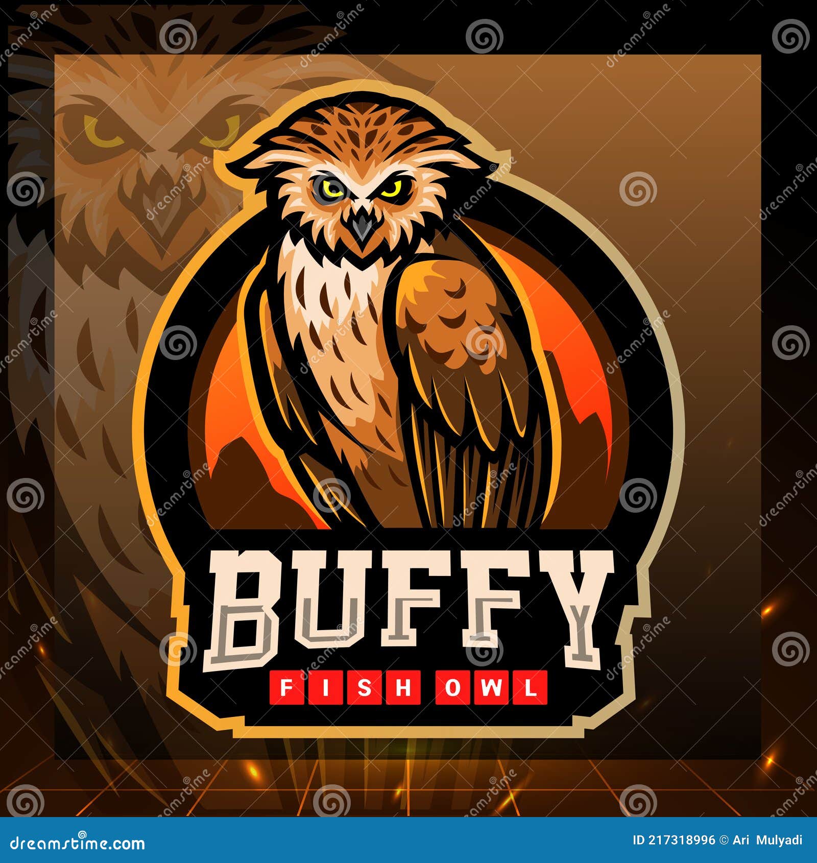 Buffy Fish Owl Mascot. Esport Logo Design Vector Illustration ...