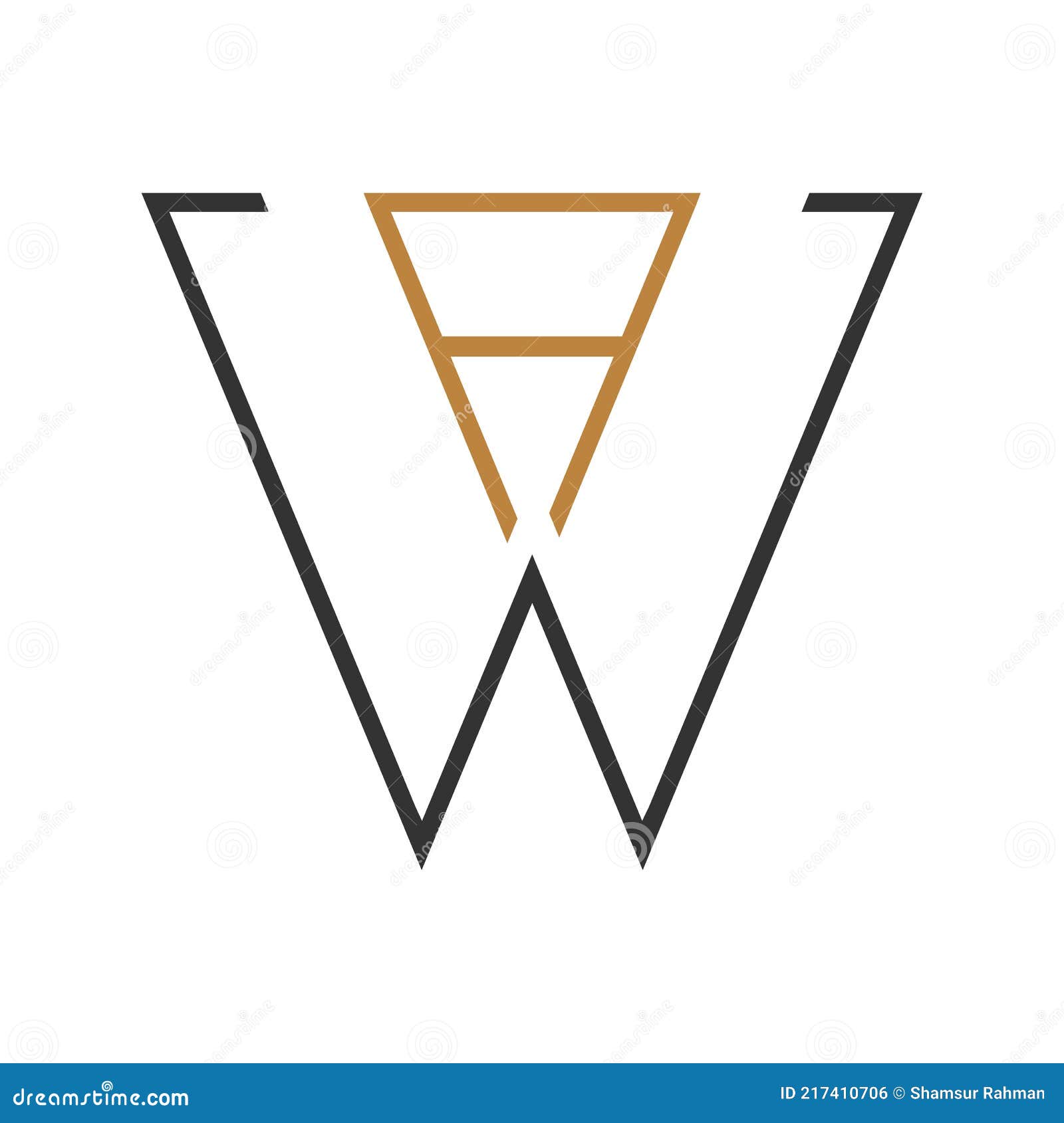 AW, WA, W and a Abstract Initial Monogram Letter Alphabet Logo Design ...