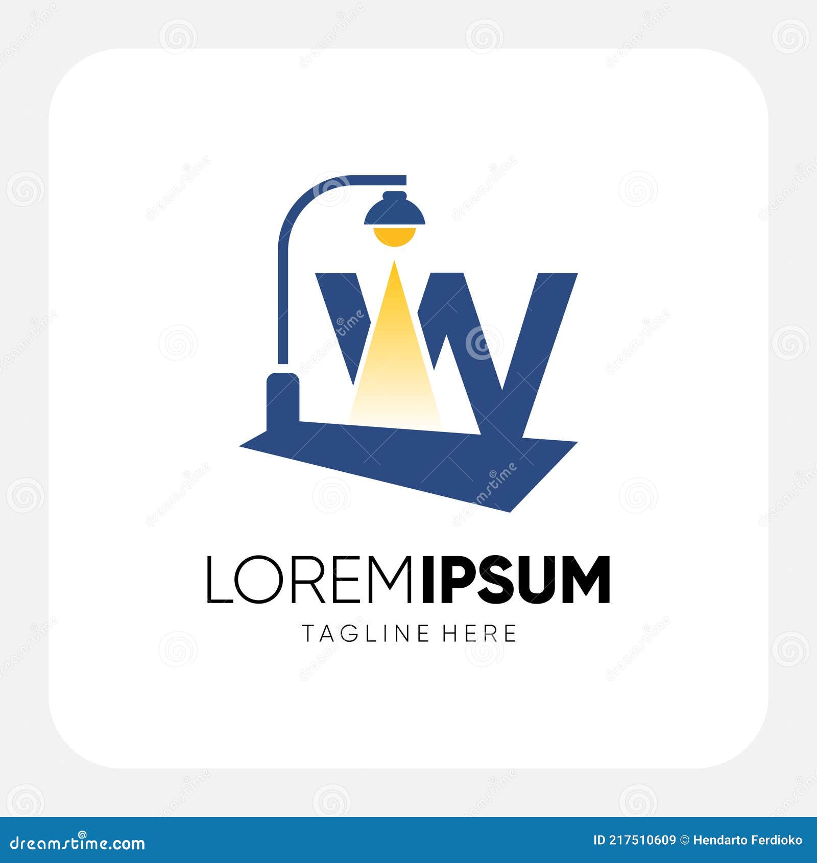 Initial W Letter Street Light Logo Design Vector Graphic Stock Vector ...