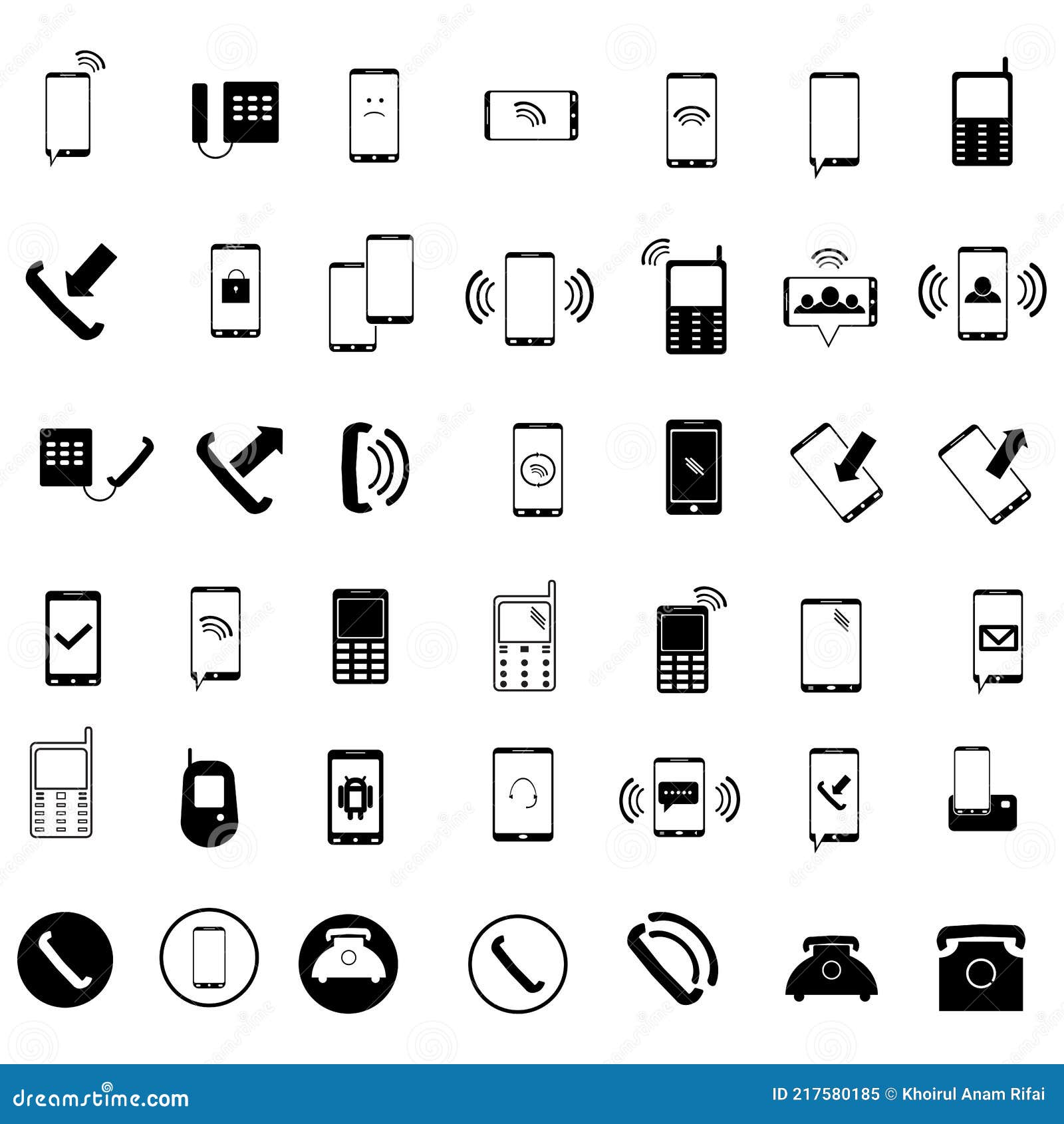 Phone icon set stock vector. Illustration of pintar - 217580185