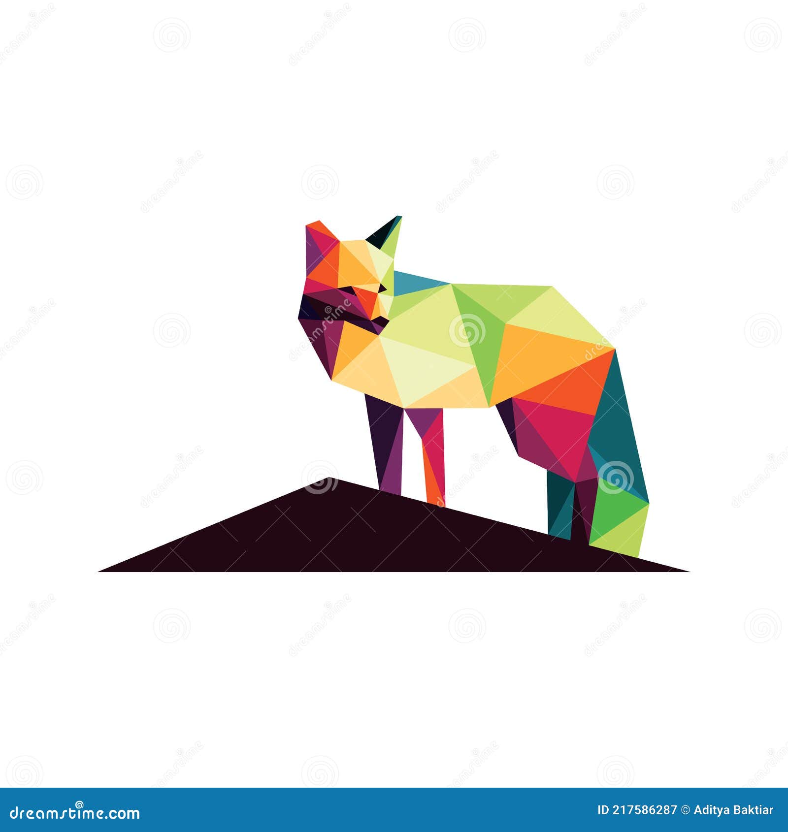 Colorful Fox Polygonal Low Poly Logo Icon Stock Vector - Illustration ...