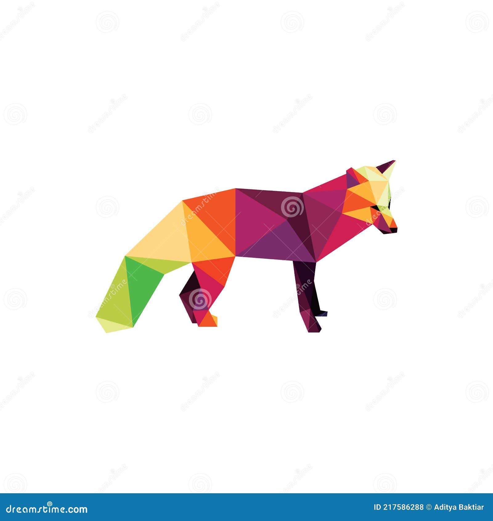 Colorful Fox Polygonal Low Poly Logo Icon Stock Vector - Illustration ...