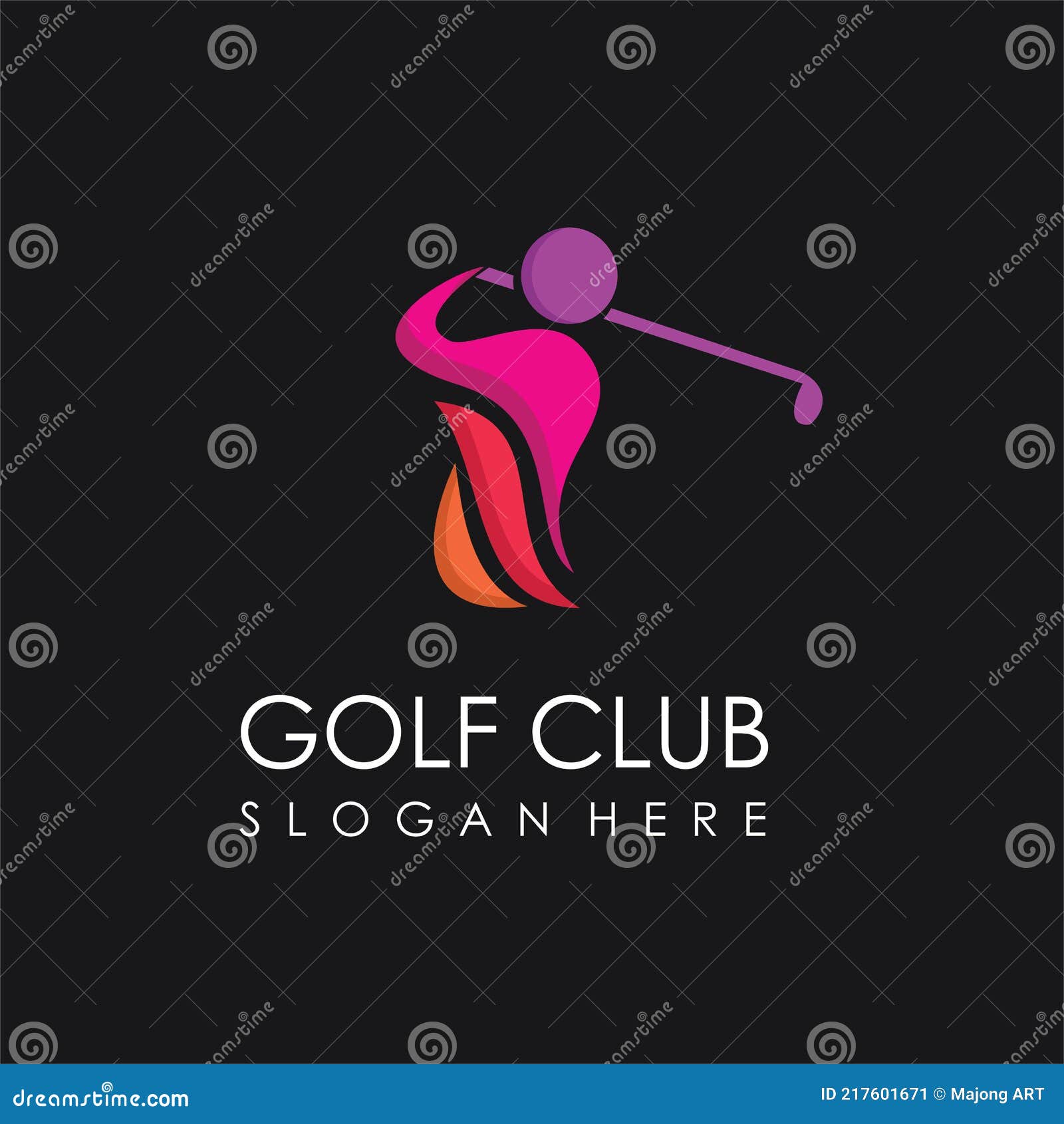 Abstract Golf Man Swing Logo Design Inspiration Stock Vector ...