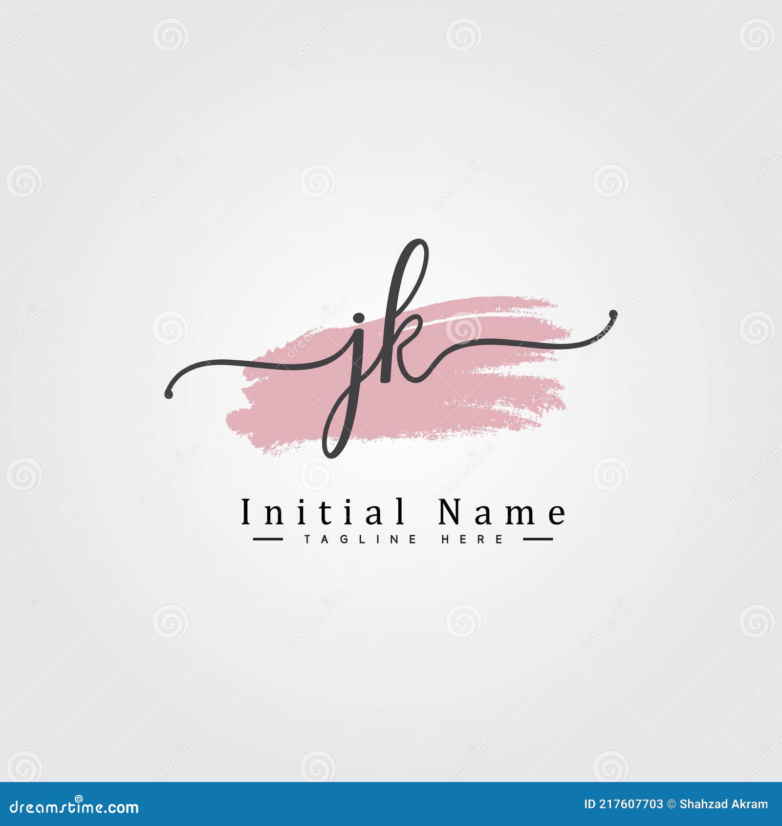 Handwritten Signature Logo For Initial Letter JK - Watercolor ...