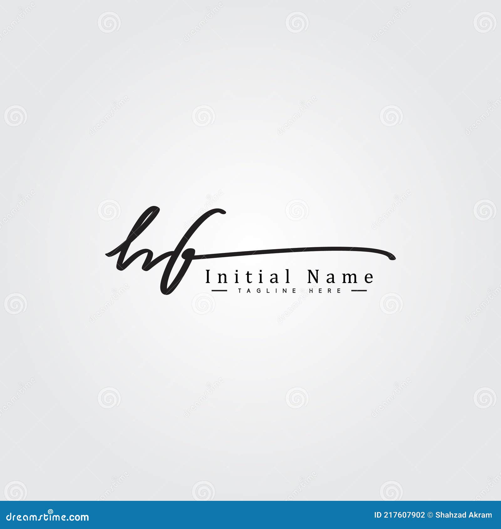 Initial Letter HF Logo - Hand Drawn Signature Logo Stock Vector ...