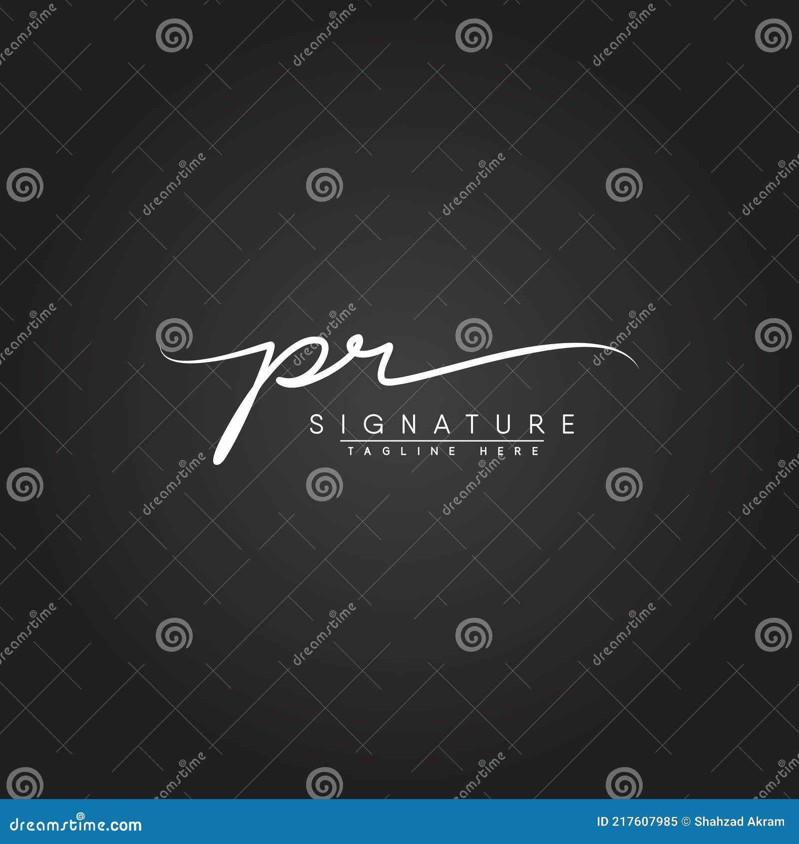 Initial Letter PR Logo - Handwritten Signature Logo Stock Vector ...