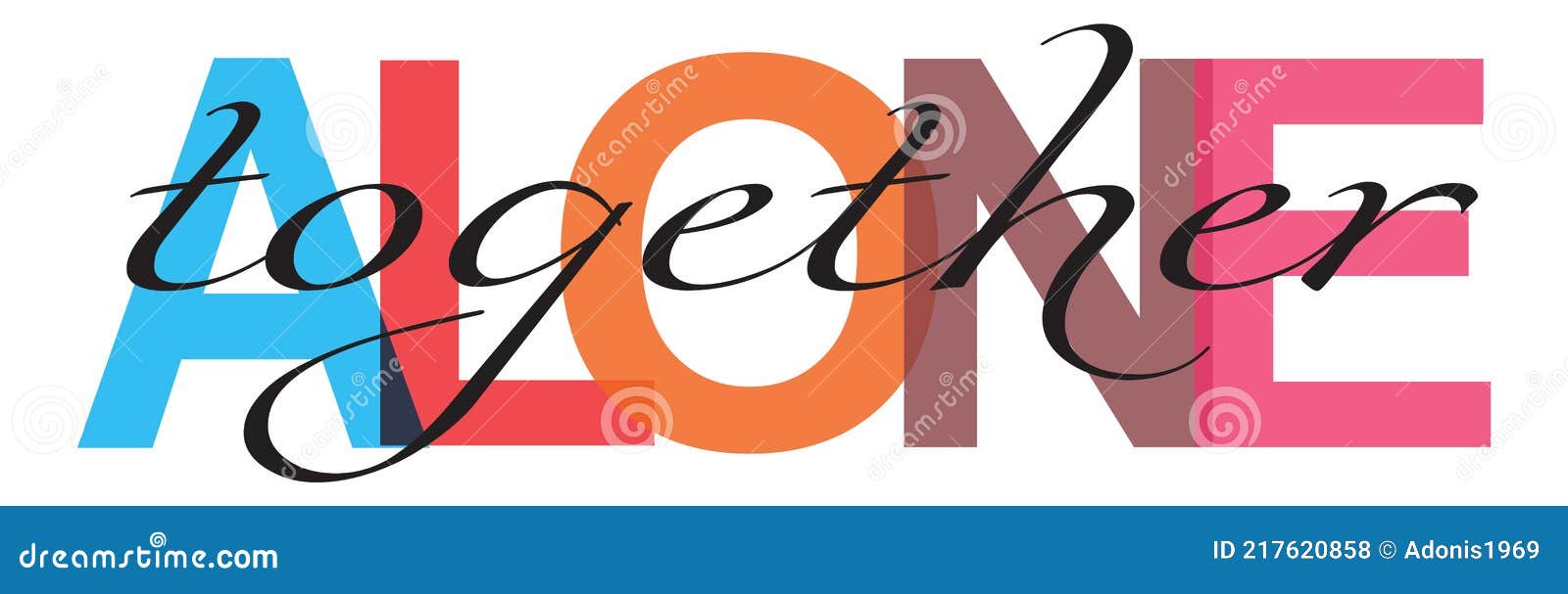 ALONE And TOGETHER Antonyms Word Card Vector Template. Flashcard For ...