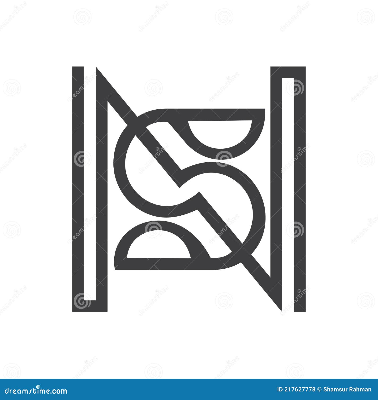 NS, SN, S and N Abstract Initial Monogram Letter Alphabet Logo Design ...