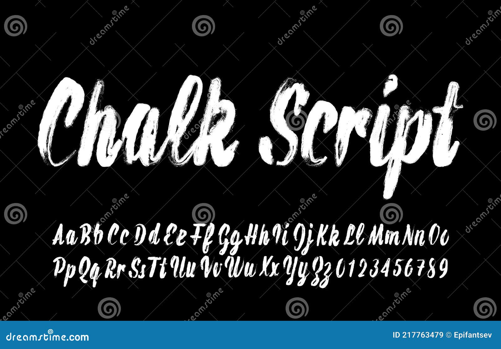 Chalk Script Font. Hand Drawn Uppercase and Lowercase Letters and ...