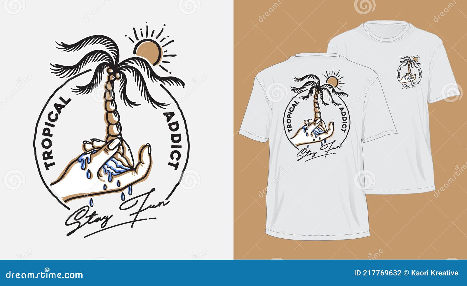 Tropical Palm Design Tshirt White Stock Vector - Illustration of tees ...