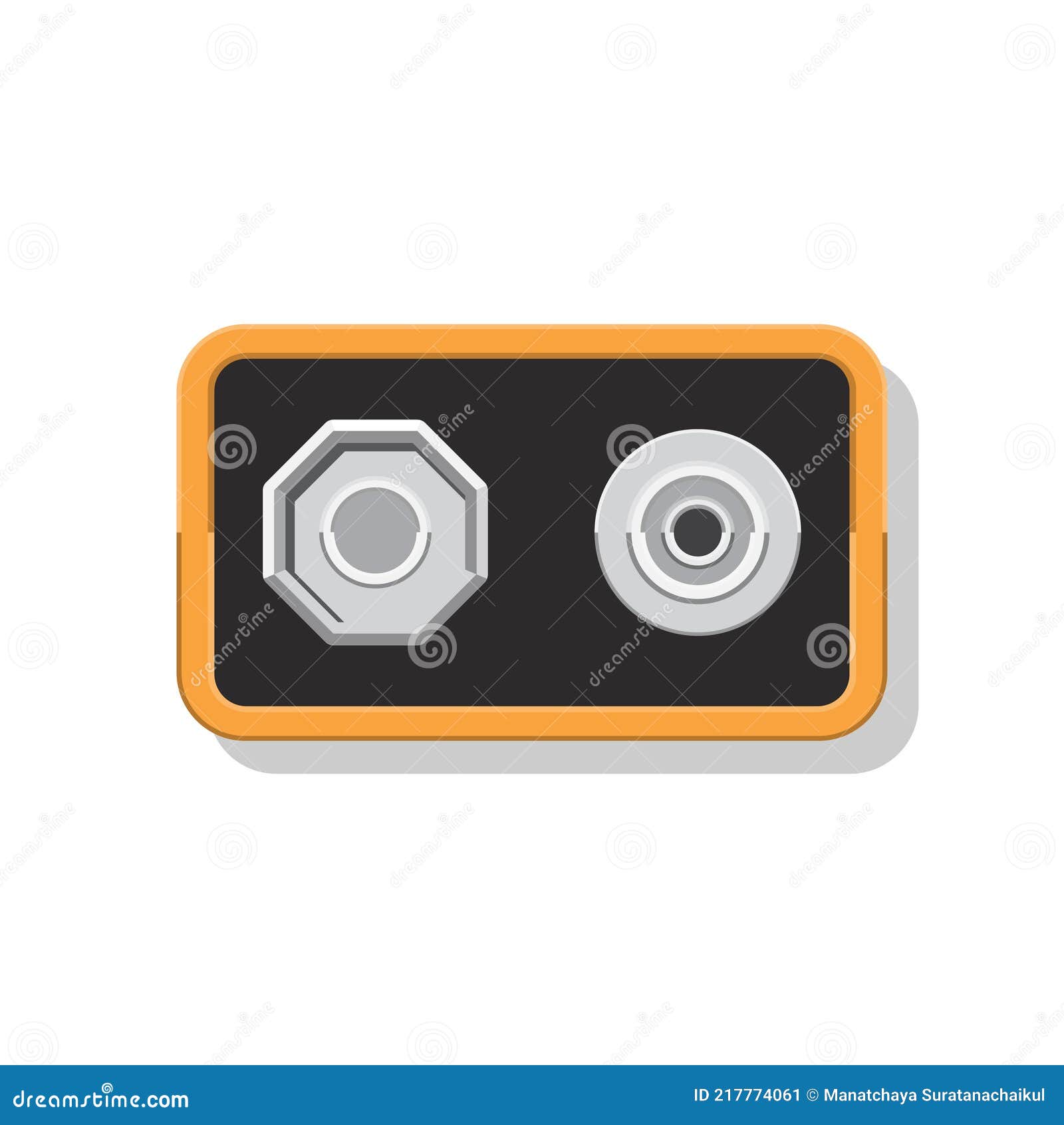 9V Battery Top View Isolated on White Background Stock Vector ...