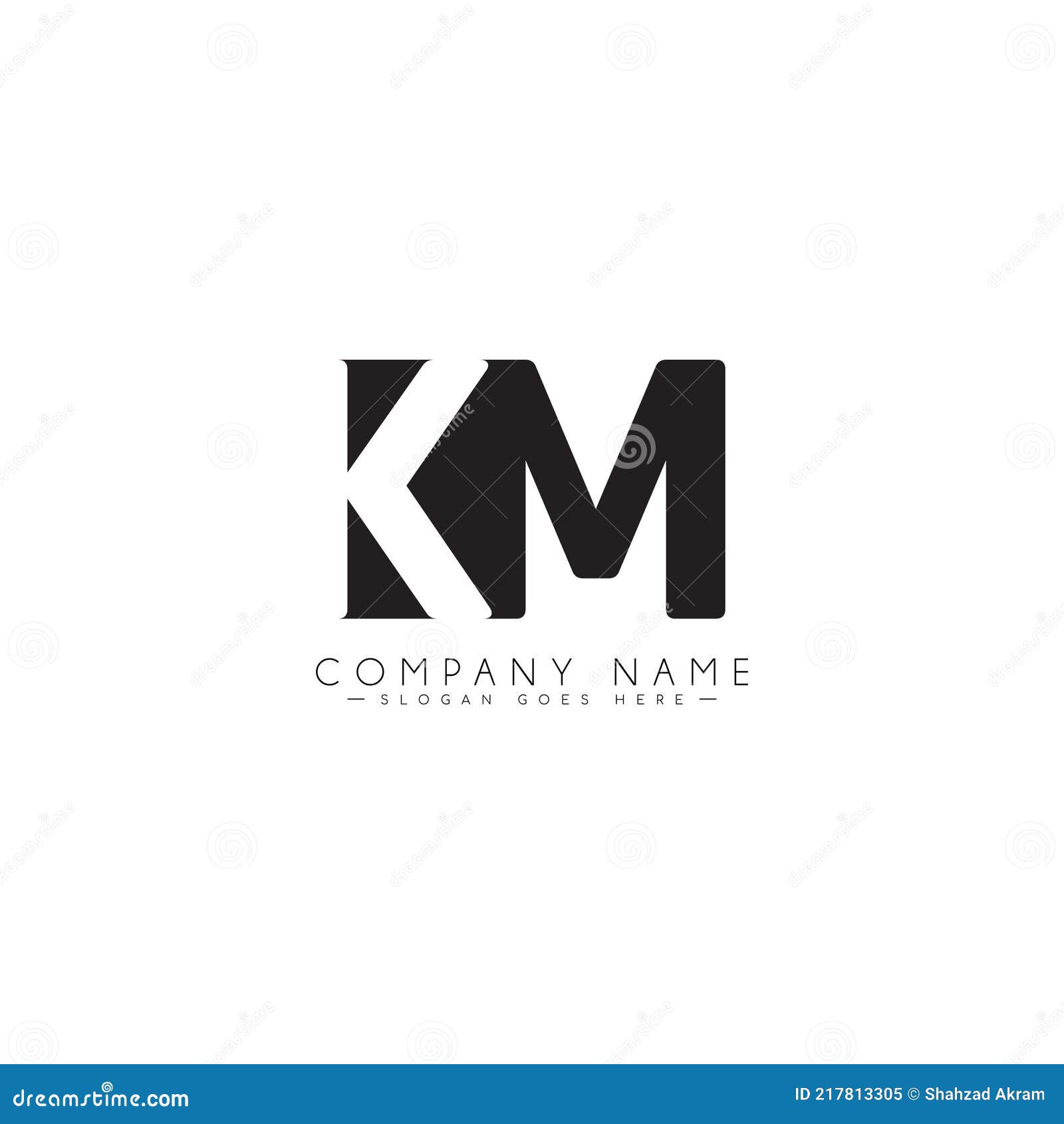 Initial Letter KM Logo - Simple Business Logo Stock Vector ...