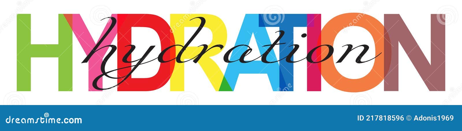 Hydration letters stock illustration. Illustration of hand - 217818596