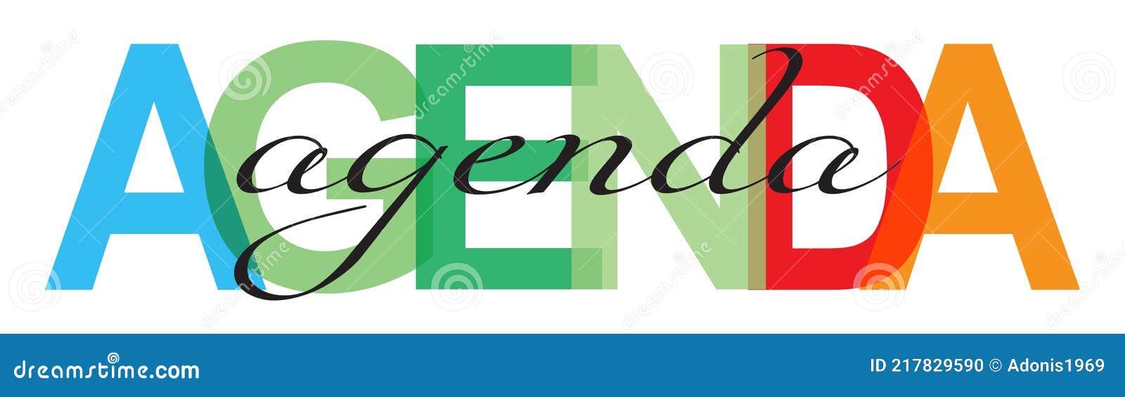 Agenda colorful letters stock illustration. Illustration of blog ...